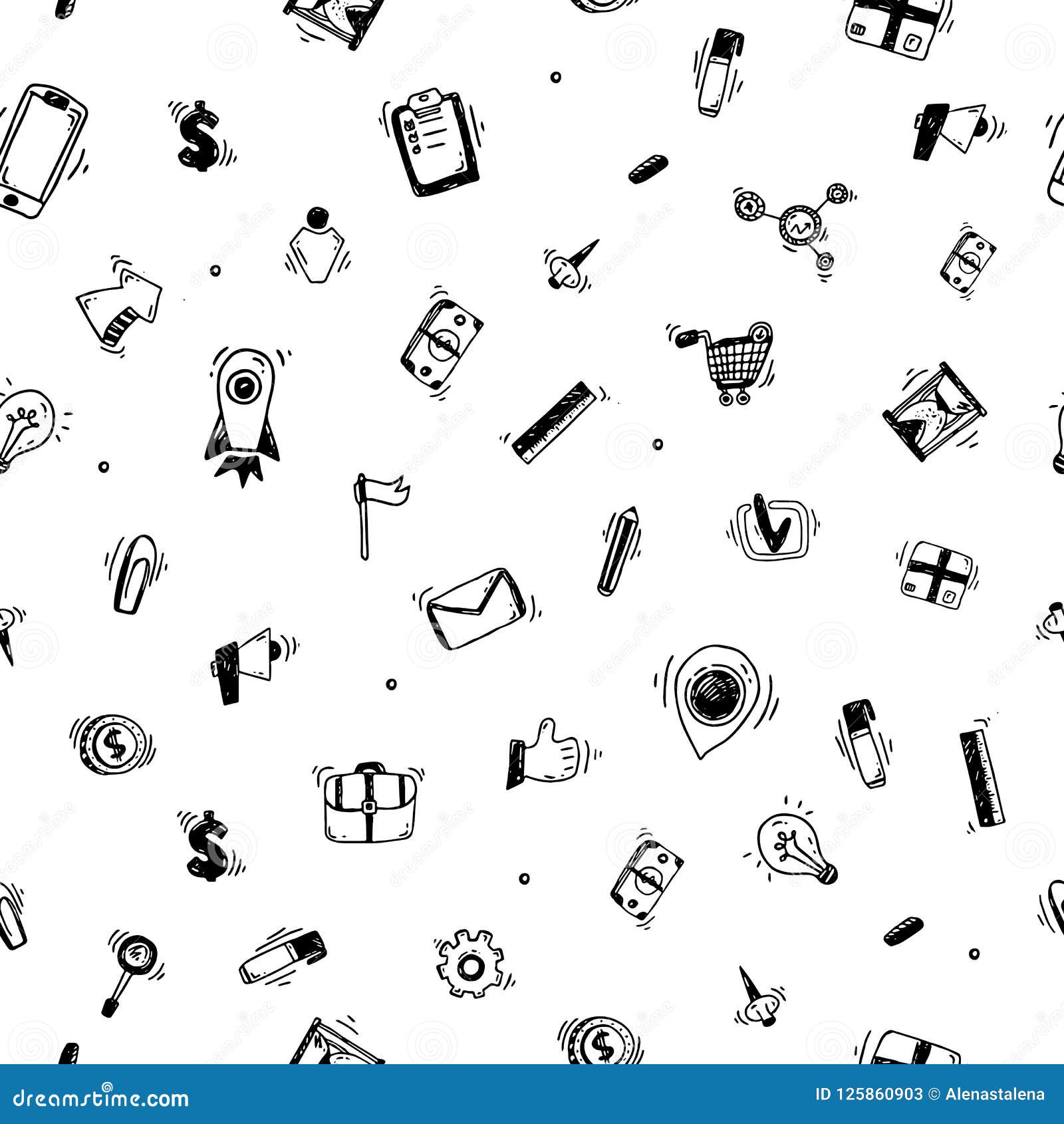 Business Doodle Seamless Pattern for Web Banners,site Headers, Printed ...