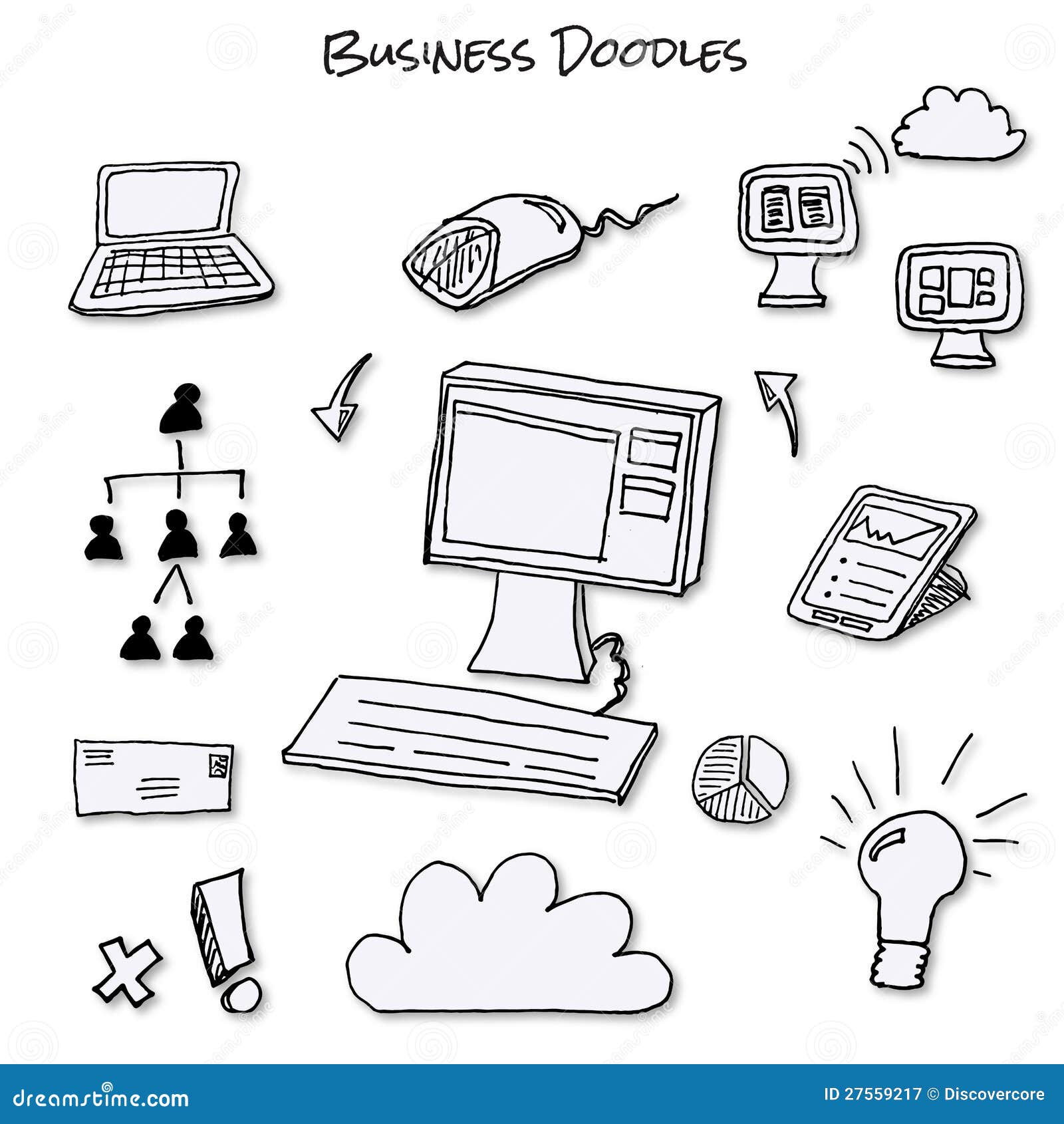 Business Doodles stock vector. Illustration of cartoony - 27559217