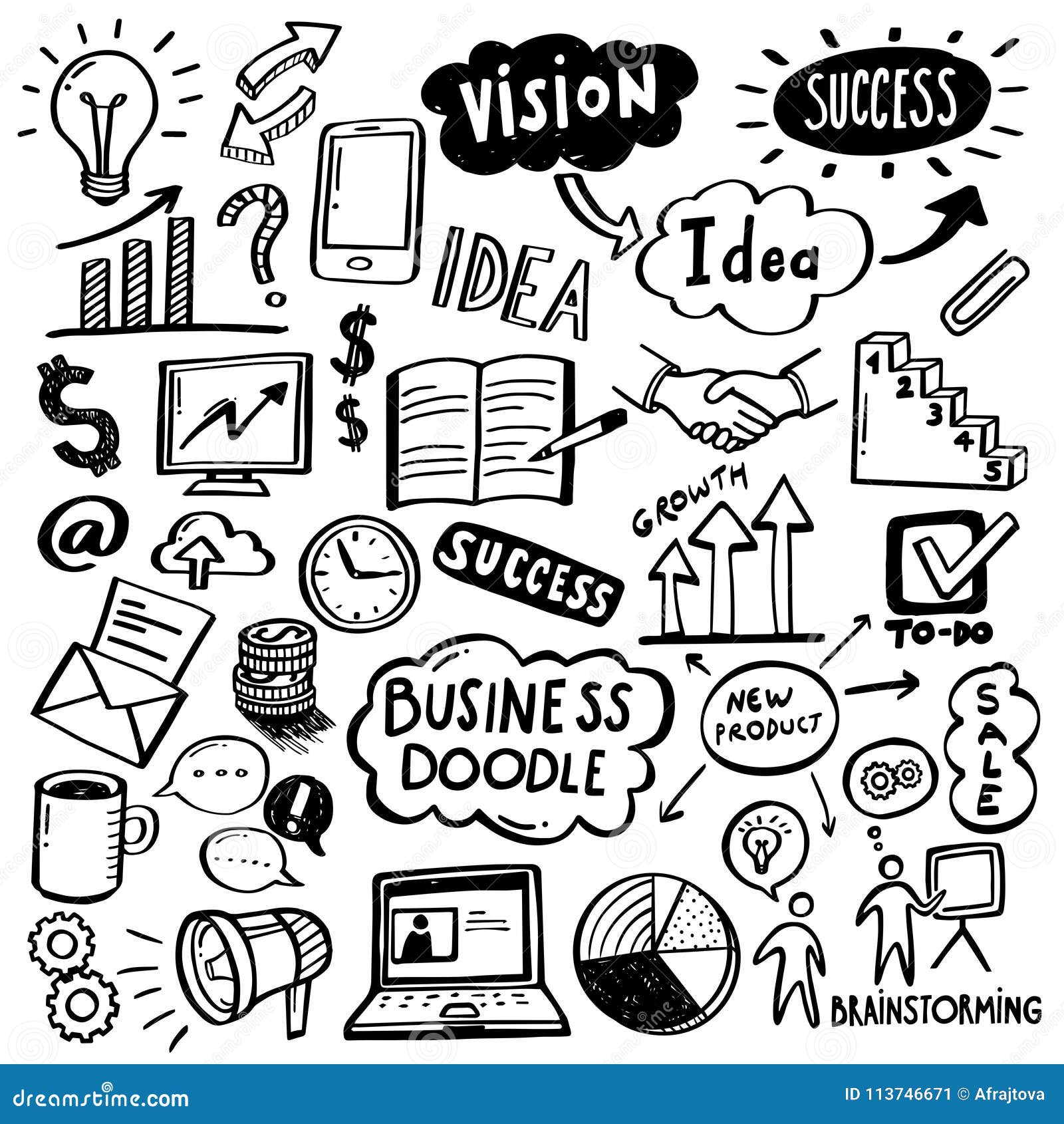 Business Doodles - Creative Process Stock Vector - Illustration of ...