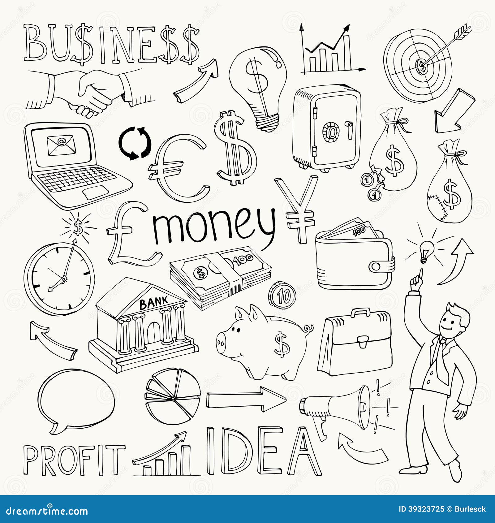 Business Doodles, Hand Doodle Stock Vector - Illustration of graph ...