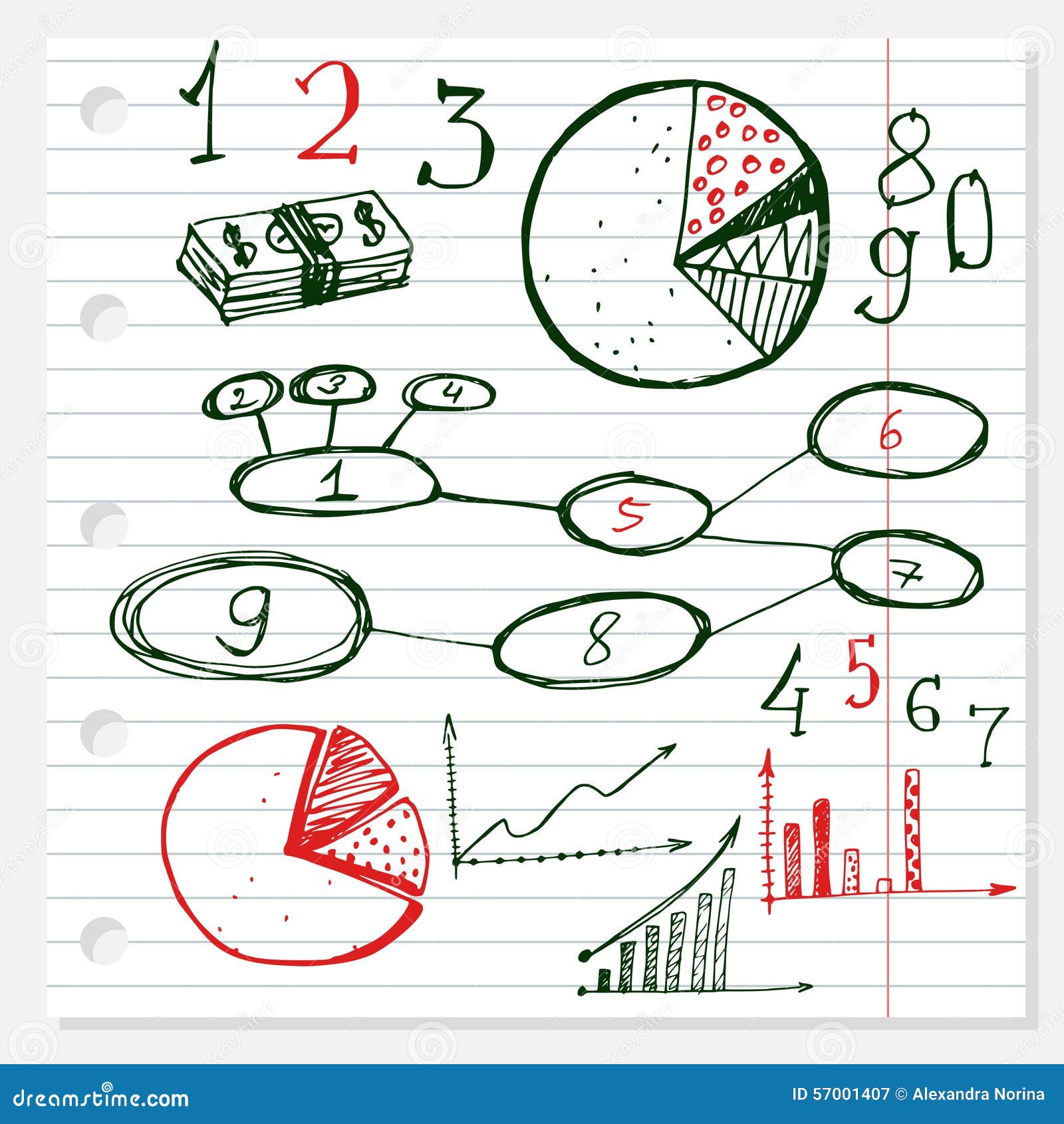 Business Doodles Hand Drawn Set. Stock Vector - Illustration of ...