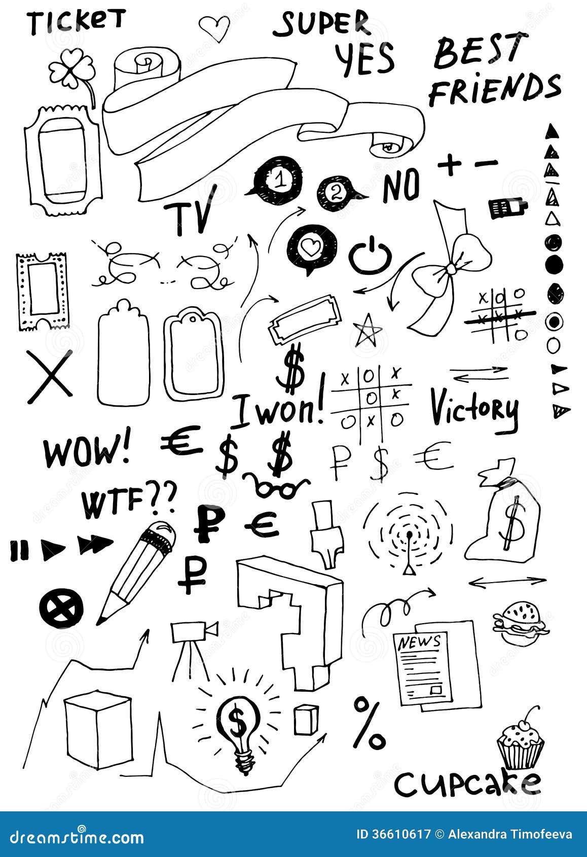 Business doodles stock vector. Illustration of notebook - 36610617