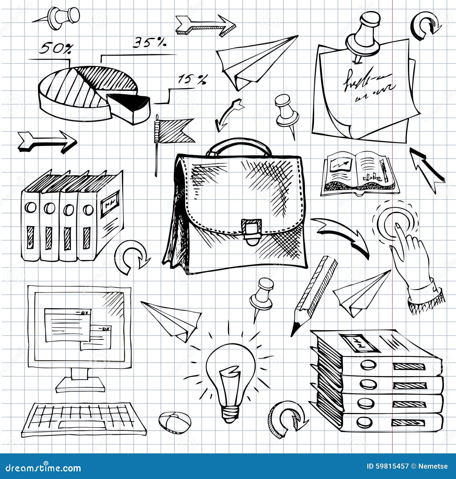 Business doodles stock vector. Illustration of infographic - 59815457