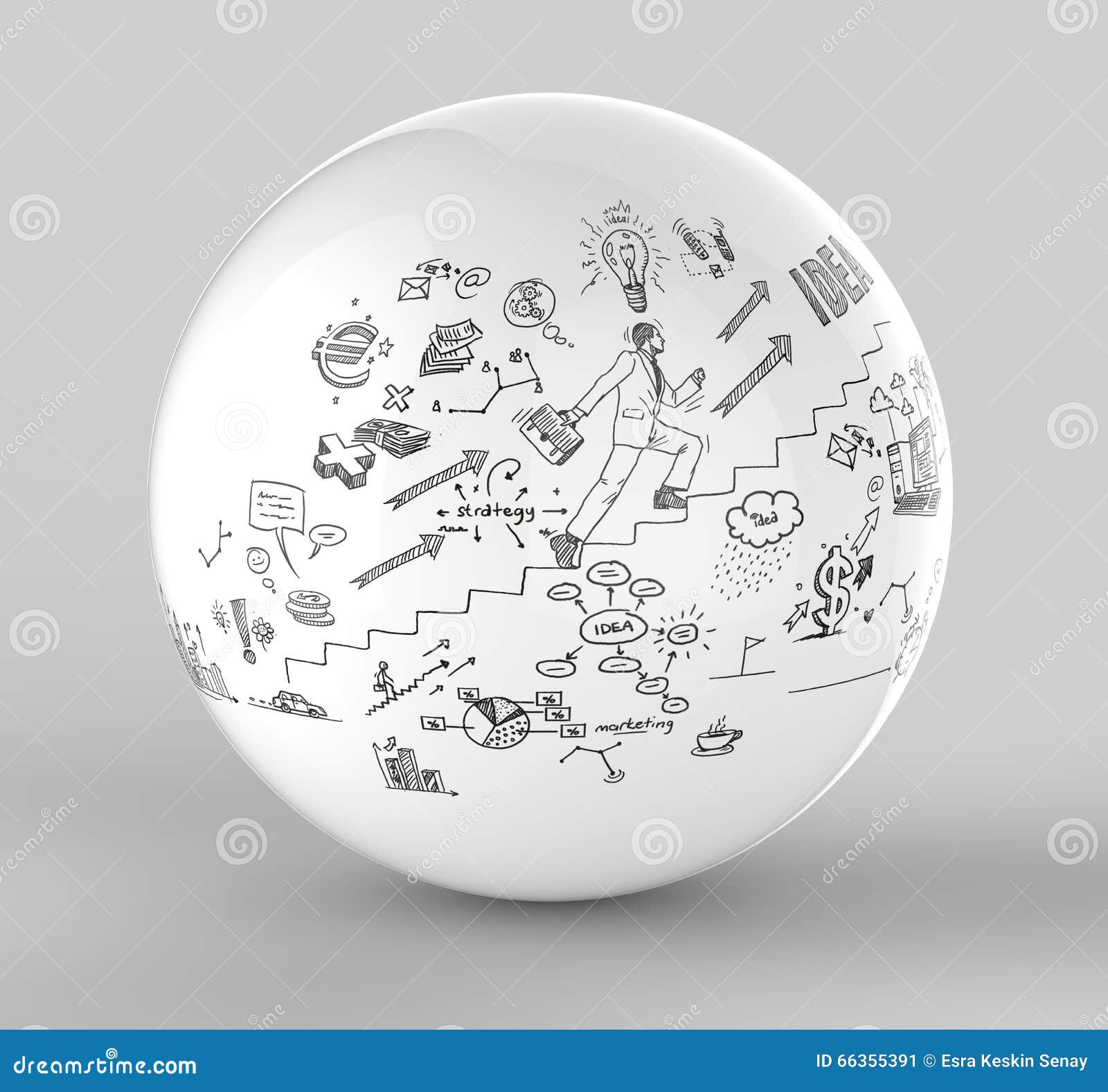 Business doodles sphere stock illustration. Illustration of circle ...