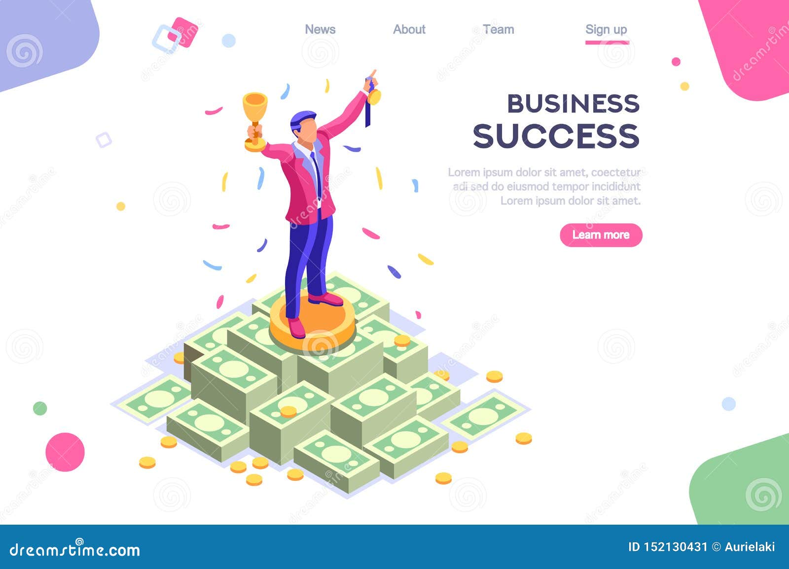 Business Man Earn Increase Competition Application Stock Vector ...