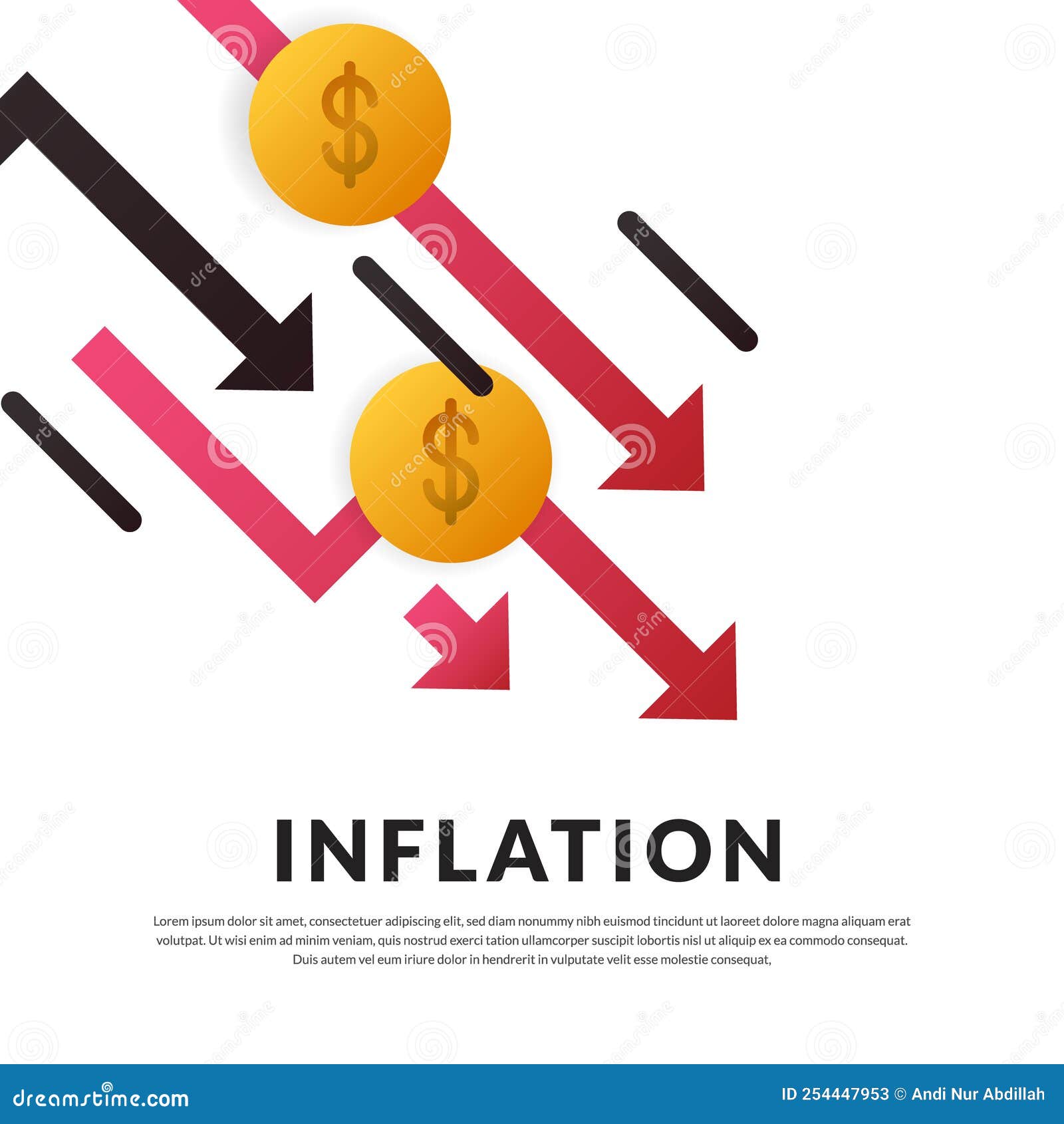 Business Economy Crisis Concept. Inflation Money Stock Illustration ...