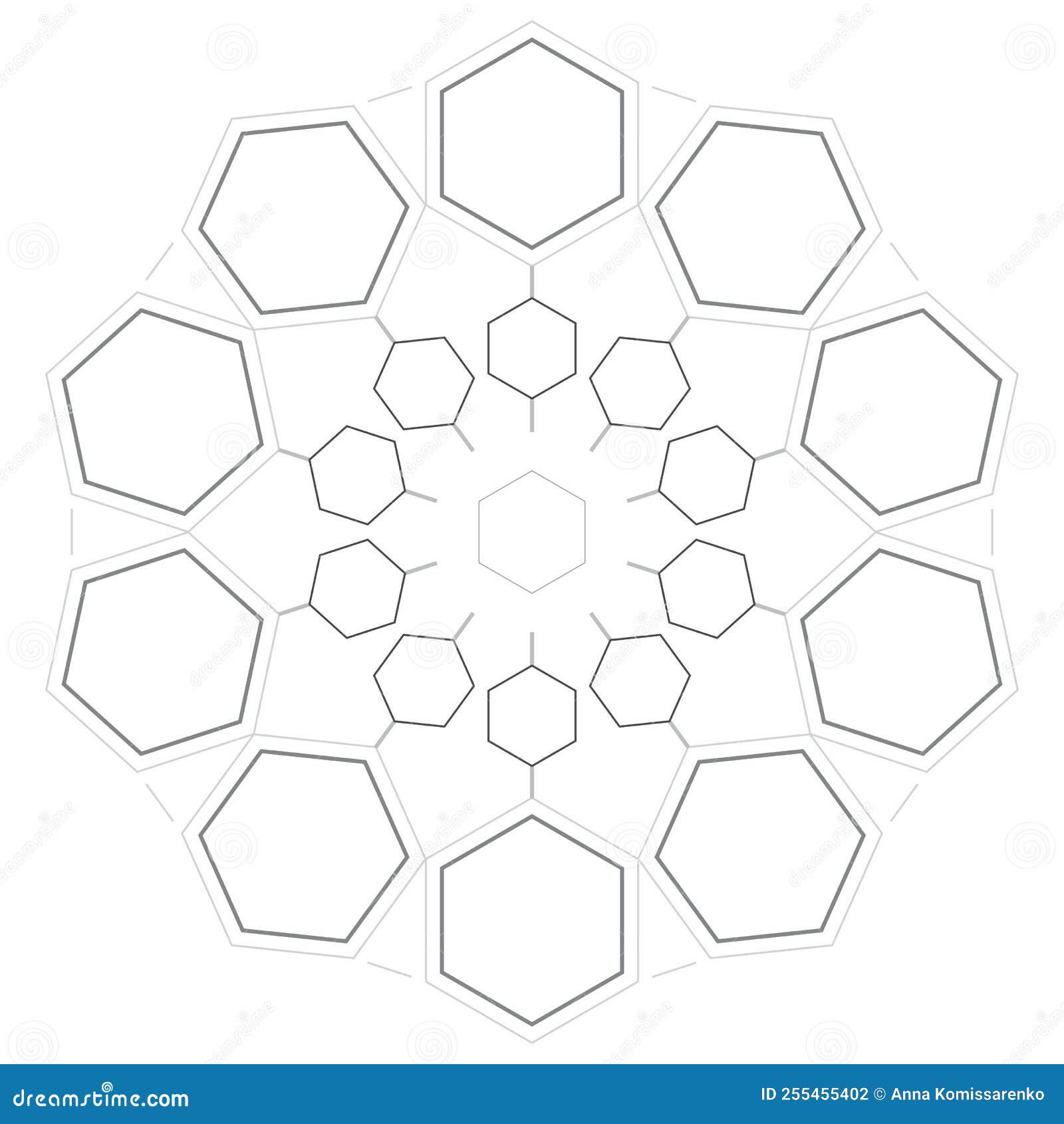 Business Ecosystem Organisation Hexagone Diagram Scheme Template Vector ...