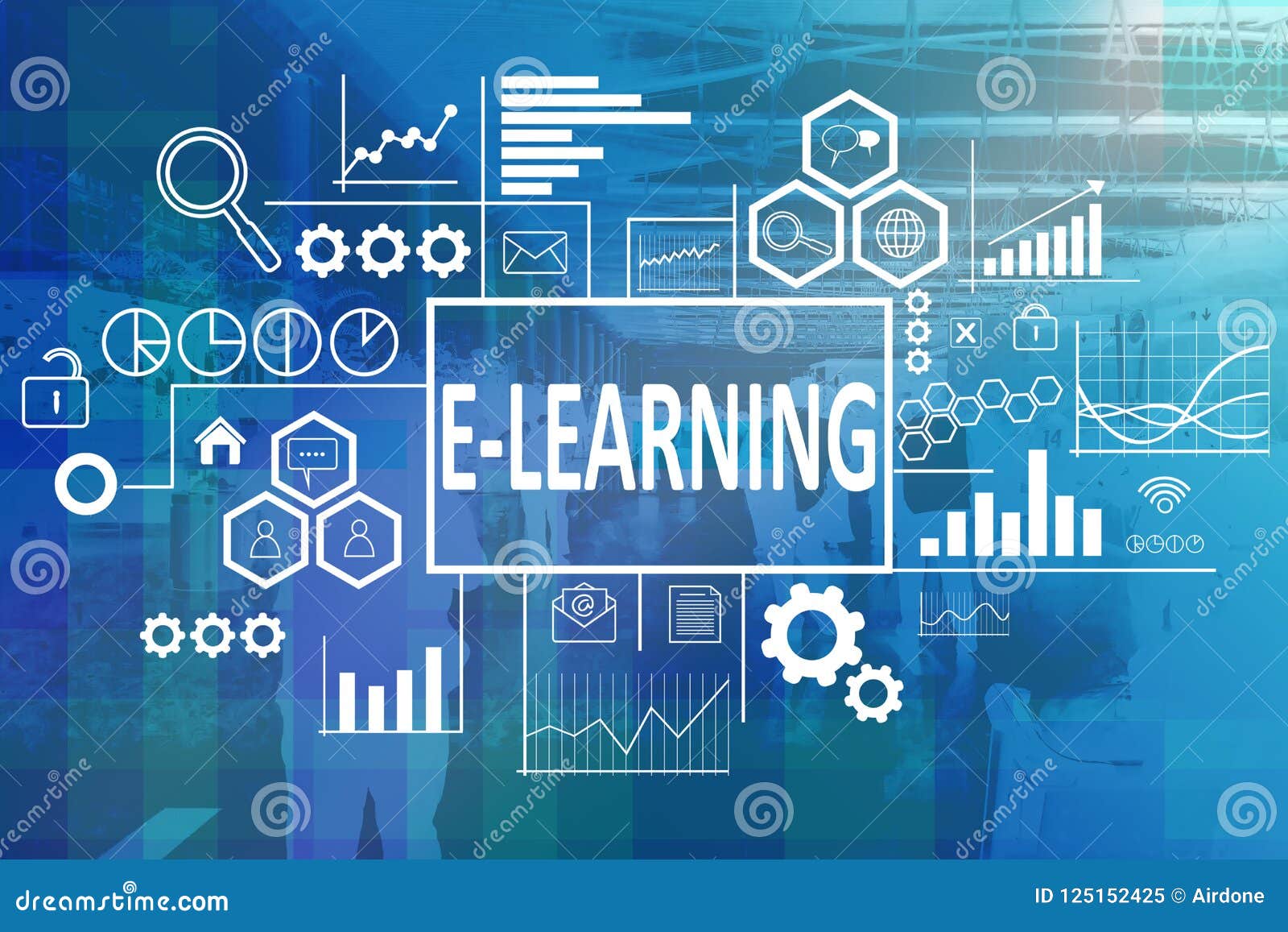 E-Learning in Business Concept Stock Illustration - Illustration of ...