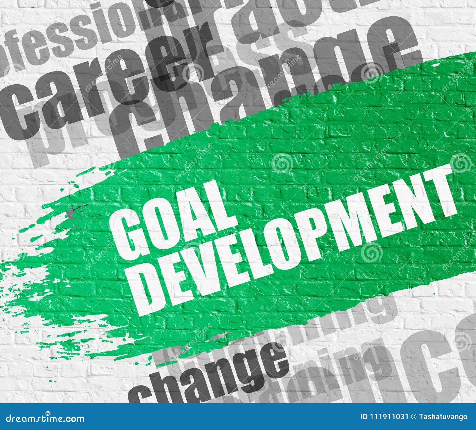Goal Development on White Brickwall. Stock Illustration - Illustration ...