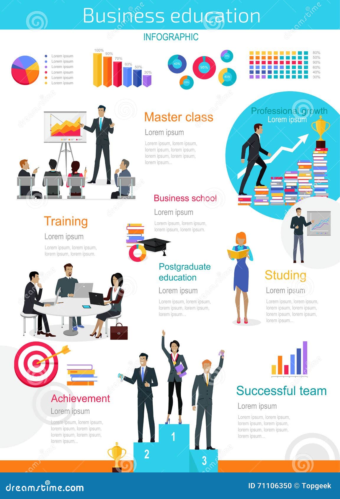 Infographic Master Class. Training Staff Brief Presentation Vector ...