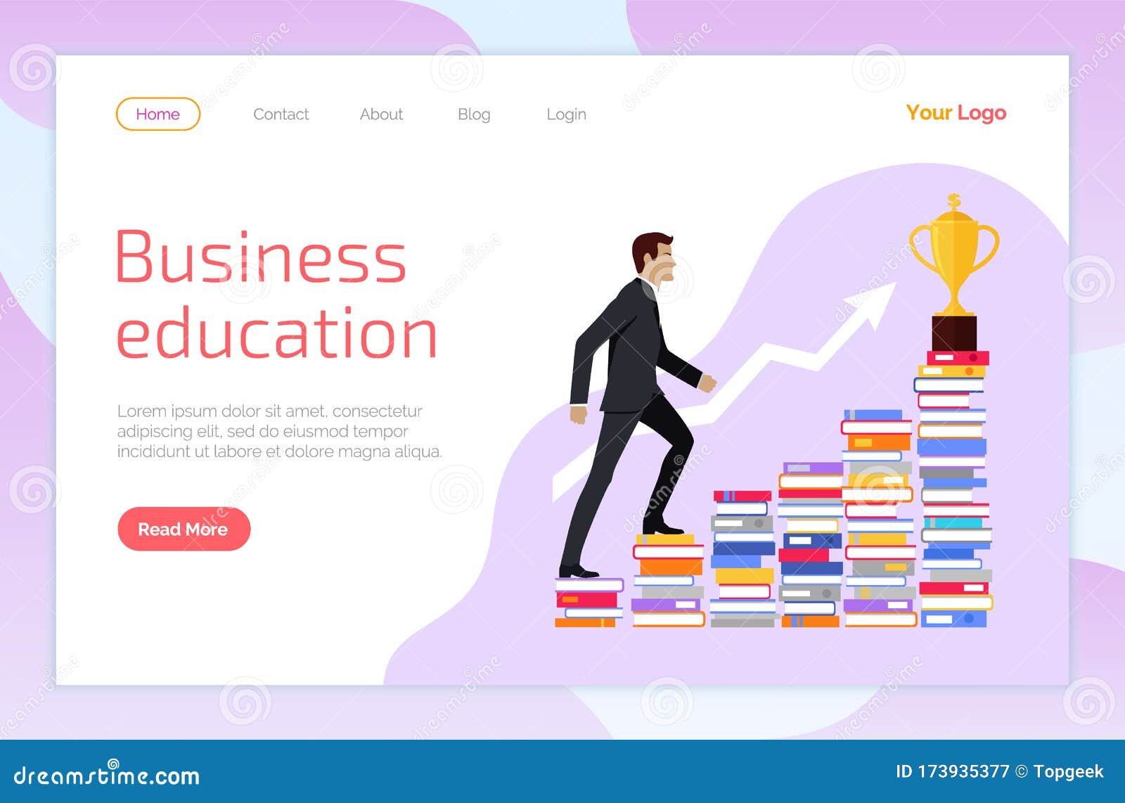 Business Education Self Development Website Page Stock Vector ...
