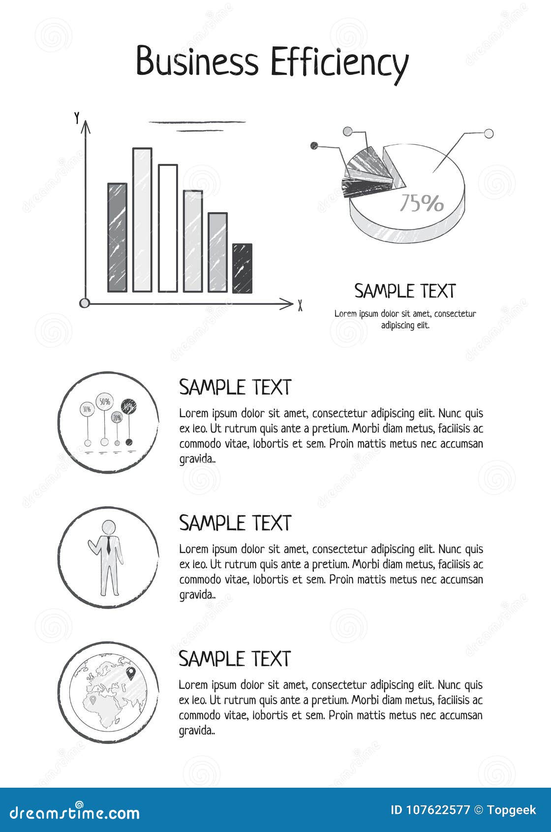 Business Efficiency Statistics Vector Illustration Stock Vector ...