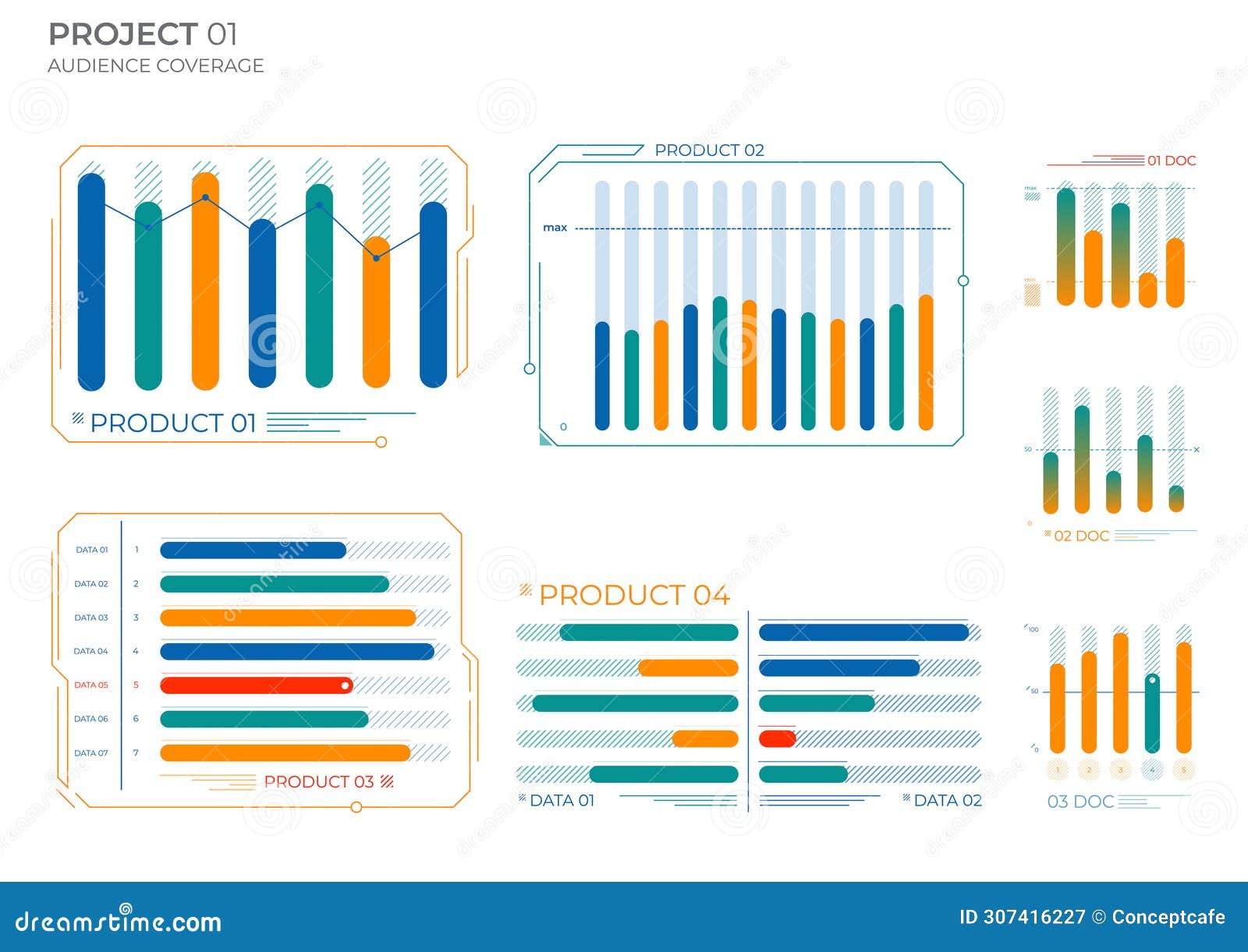 Business Elements Charts in Color. Finance Charts. Stock Vector ...