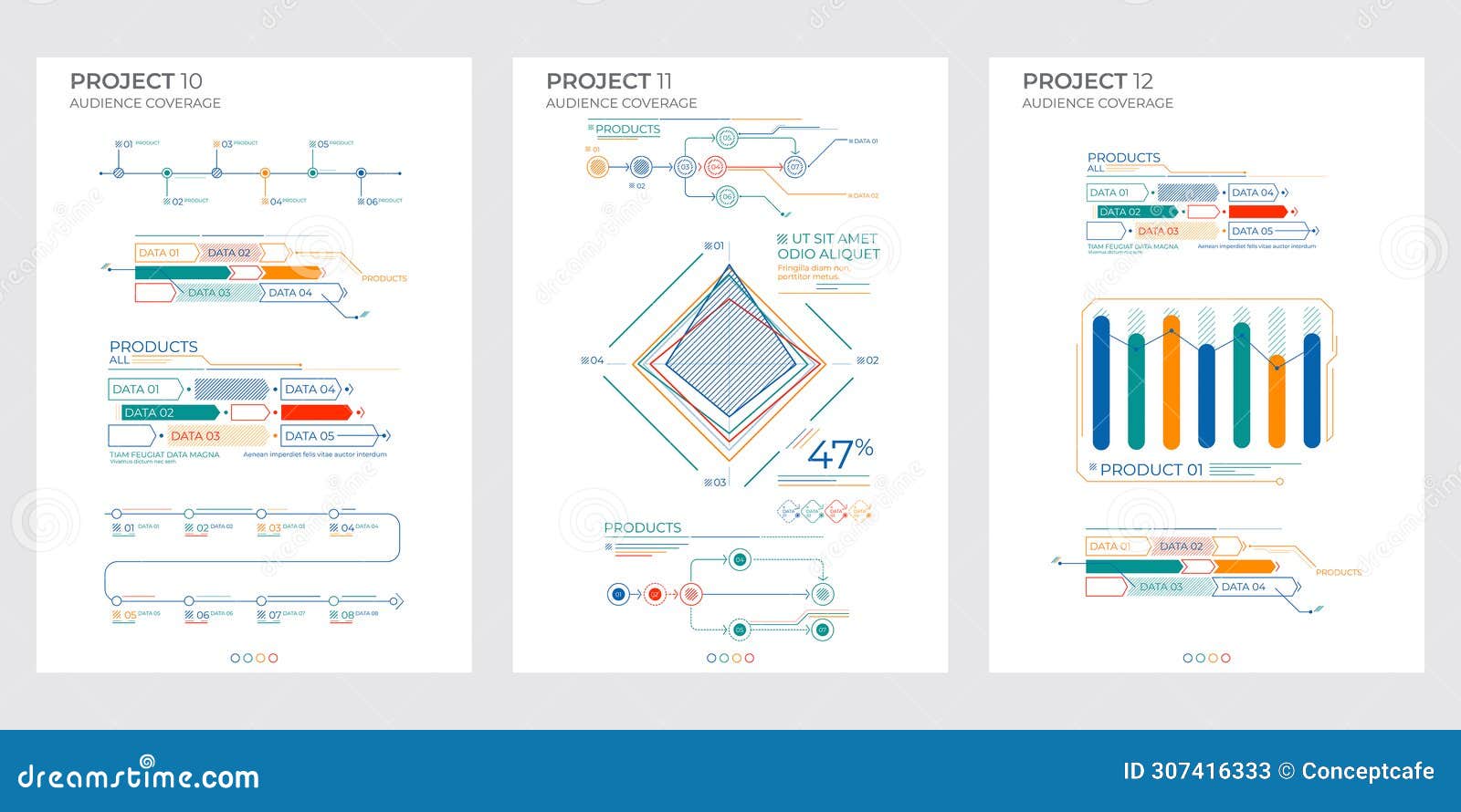 Business Elements Charts in Color. Vector Illustration. Stock Image ...