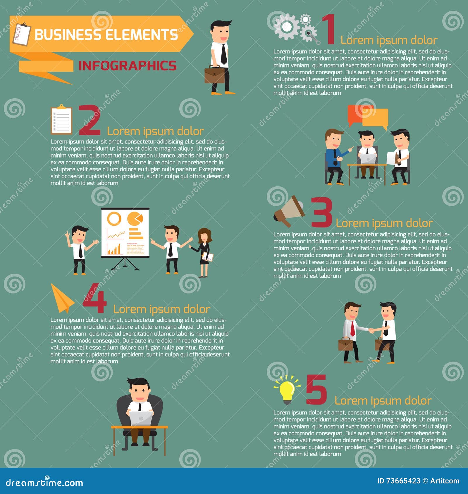 Business Elements Infographics. Stock Vector - Illustration of coffee ...