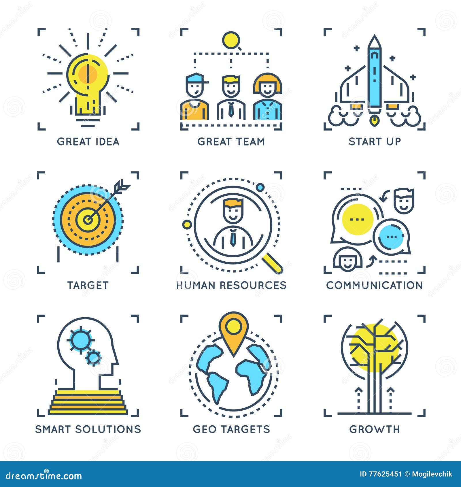 Business Elements Linear Concept Stock Vector - Illustration of ...