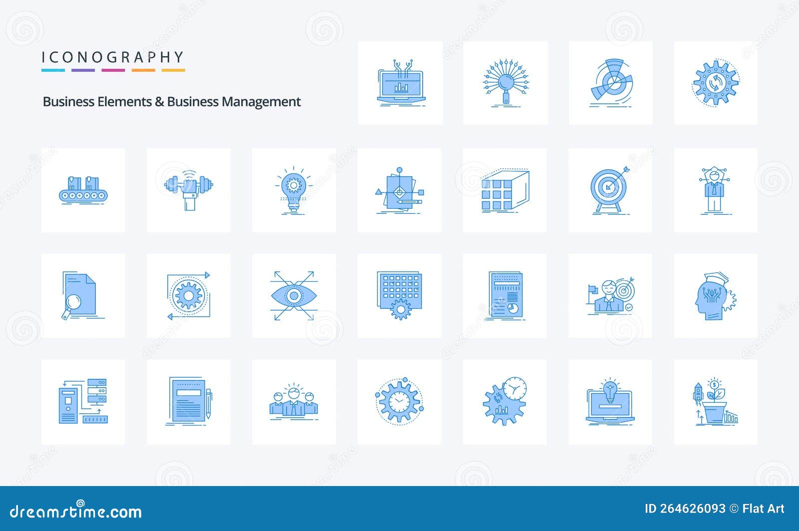 25 Business Elements and Business Managment Blue Icon Pack Stock Vector ...