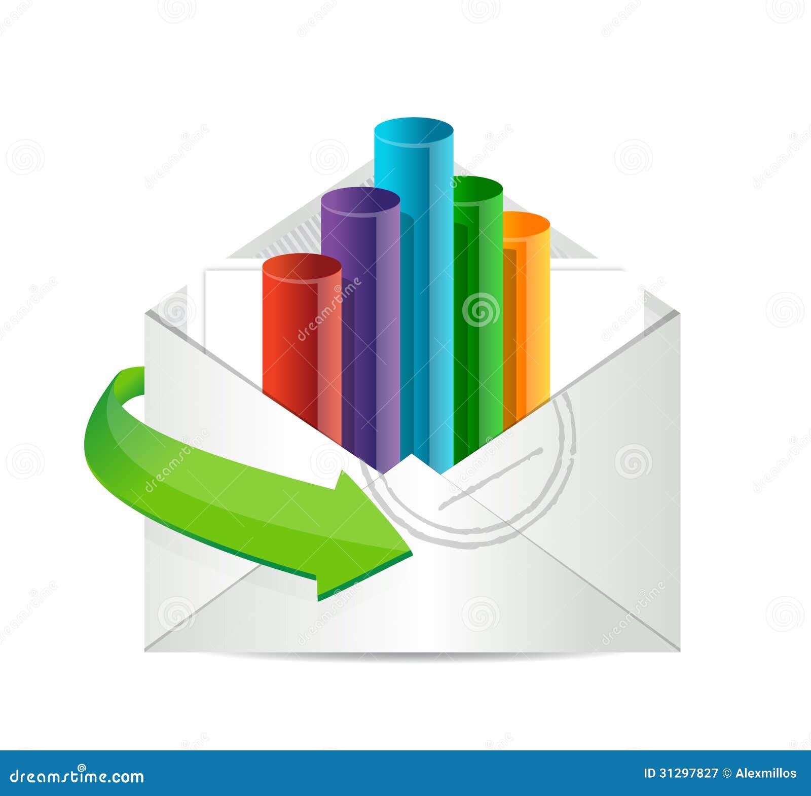 Business Email with an Inside Graph Illustration Stock Illustration ...