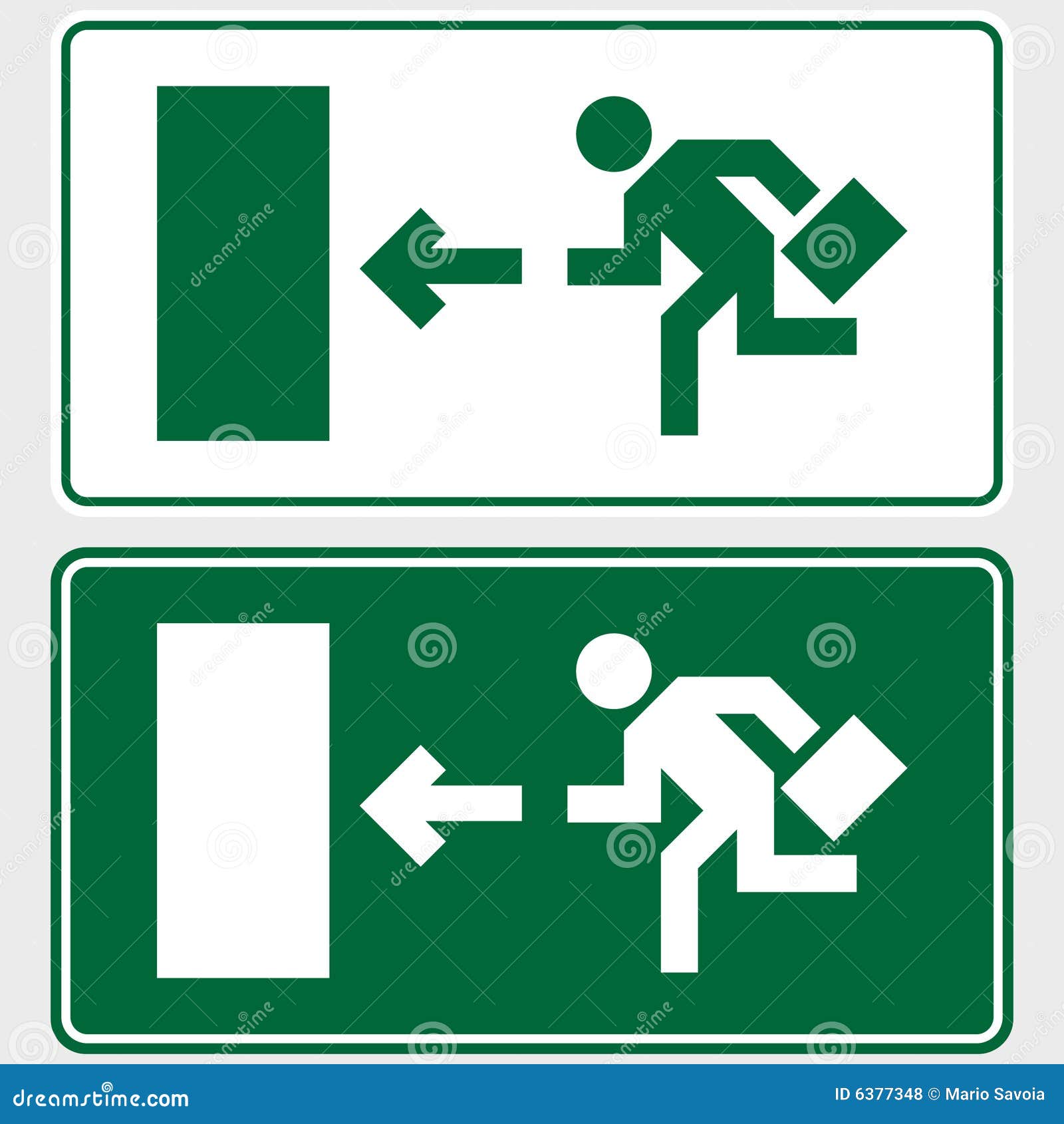 Set Of Emergency Exit Banners Fire Exit, Emergency Exit, Fire Assembly ...