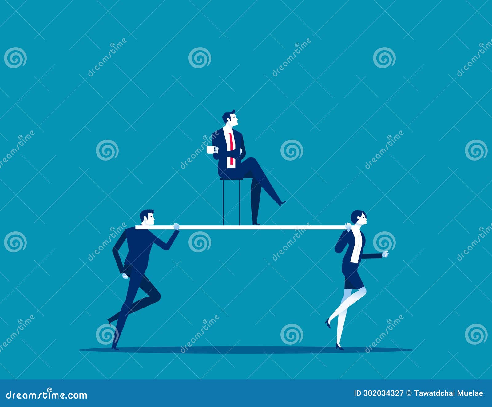 Business Employee Carrying the Boss. Business Vector Illustration ...