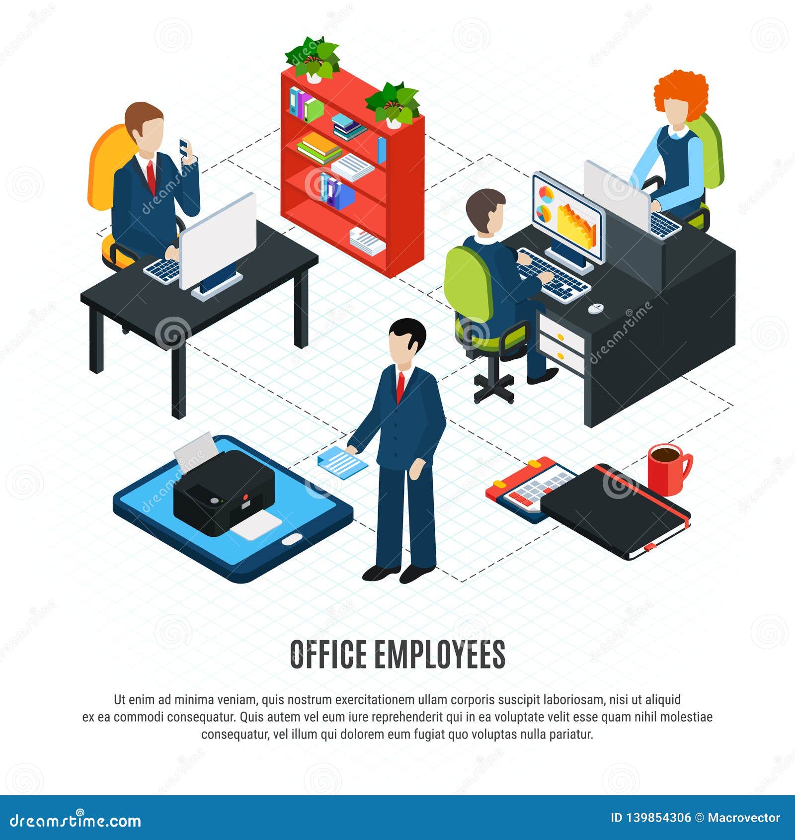 Business Employees Flowchart Background Stock Vector - Illustration of ...