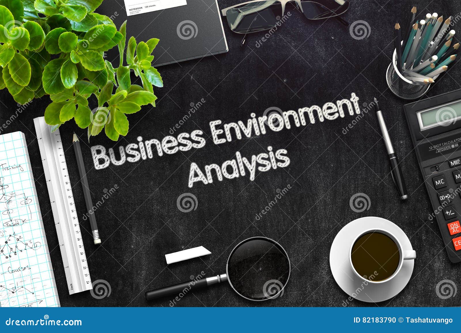 Business Environment Analysis Concept. 3D Render. Stock Illustration ...
