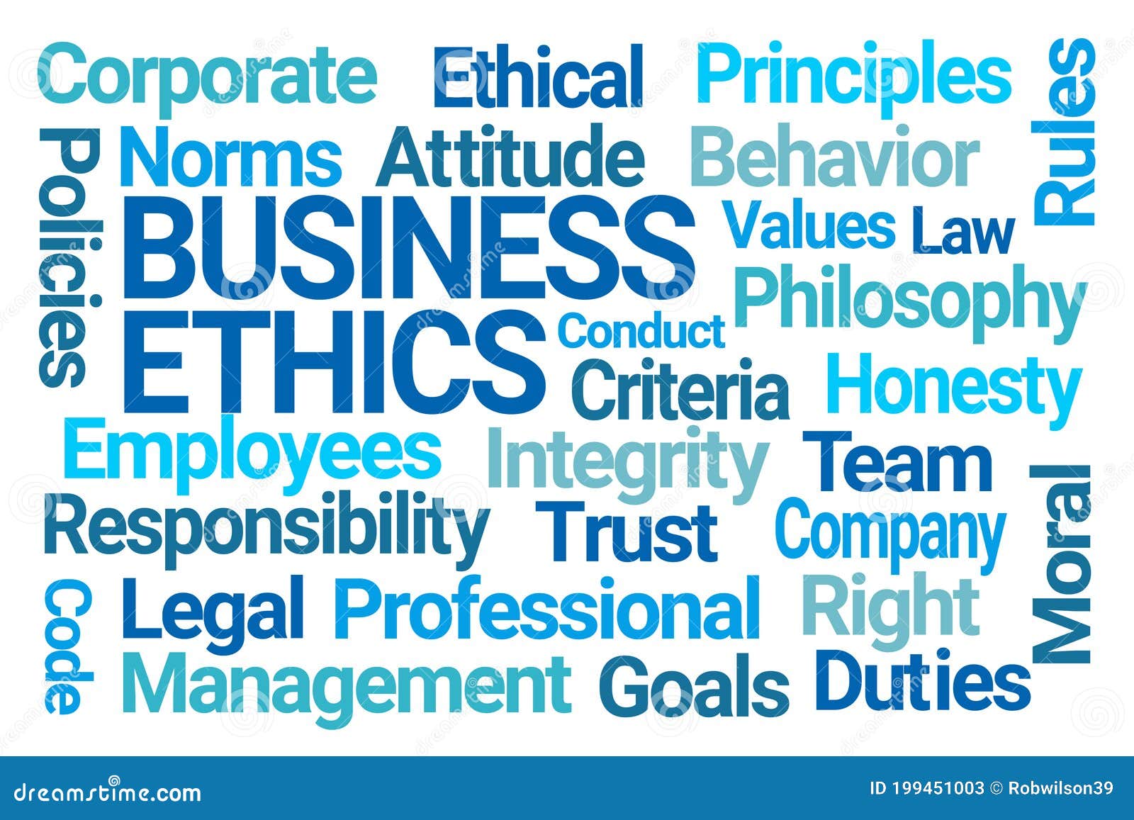 Business Ethics Word Cloud stock illustration. Illustration of criteria ...