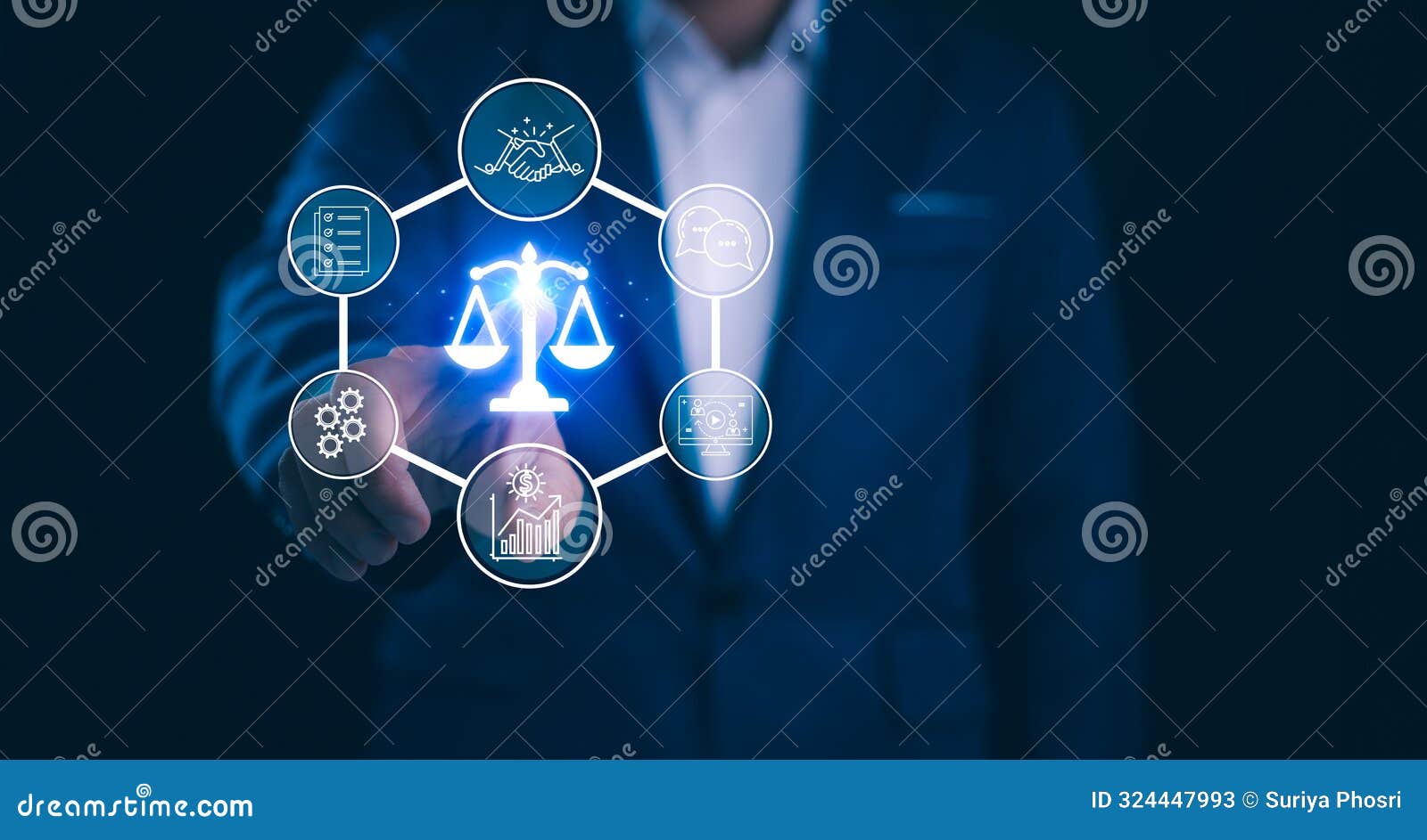 Business Ethics Concept. AI Ethics or AI Law Concept. Developing AI ...