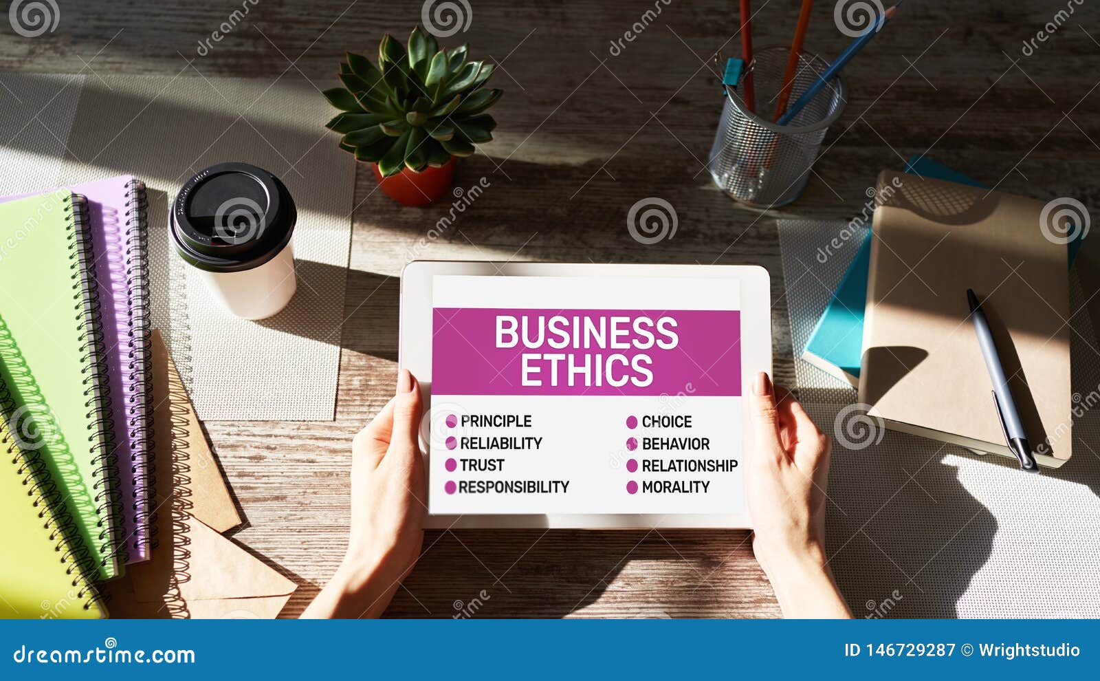 Business Ethics Concept on Device Screen. Business and Development ...
