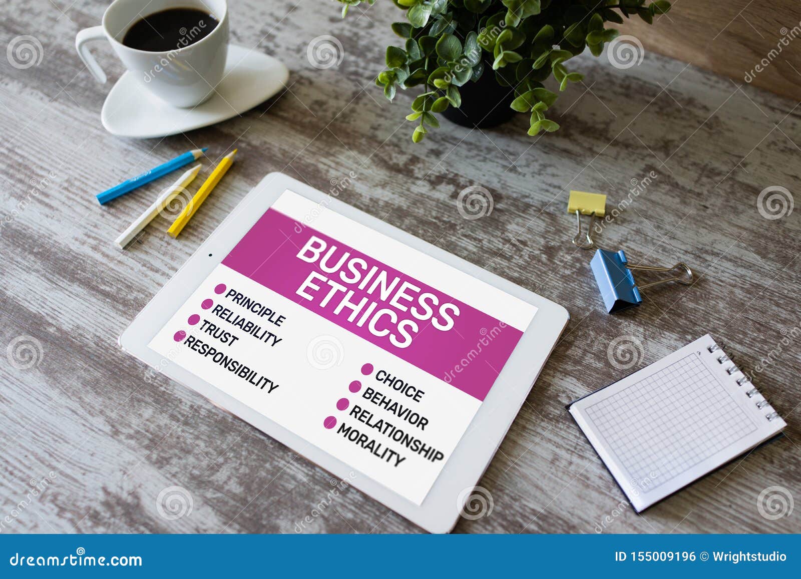 Business Ethics Concept on Device Screen. Business and Development ...
