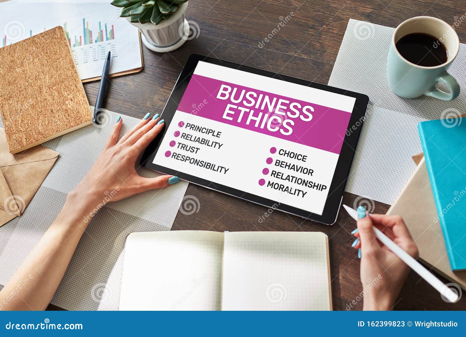 Business Ethics Concept on Device Screen. Business and Development ...