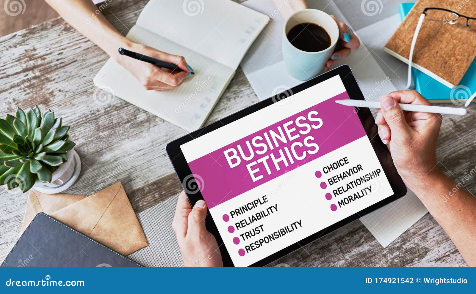 Business Ethics Concept on Device Screen. Business and Development ...