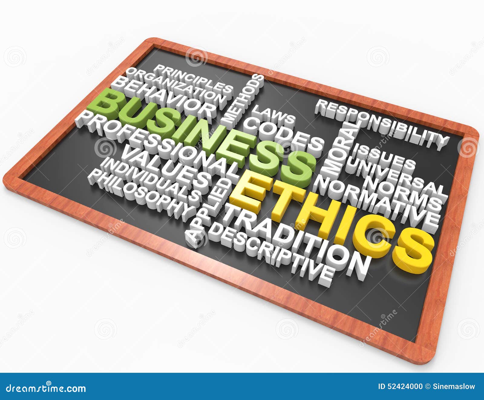 Business Ethics 3d Word Concept Stock Illustration - Illustration of ...