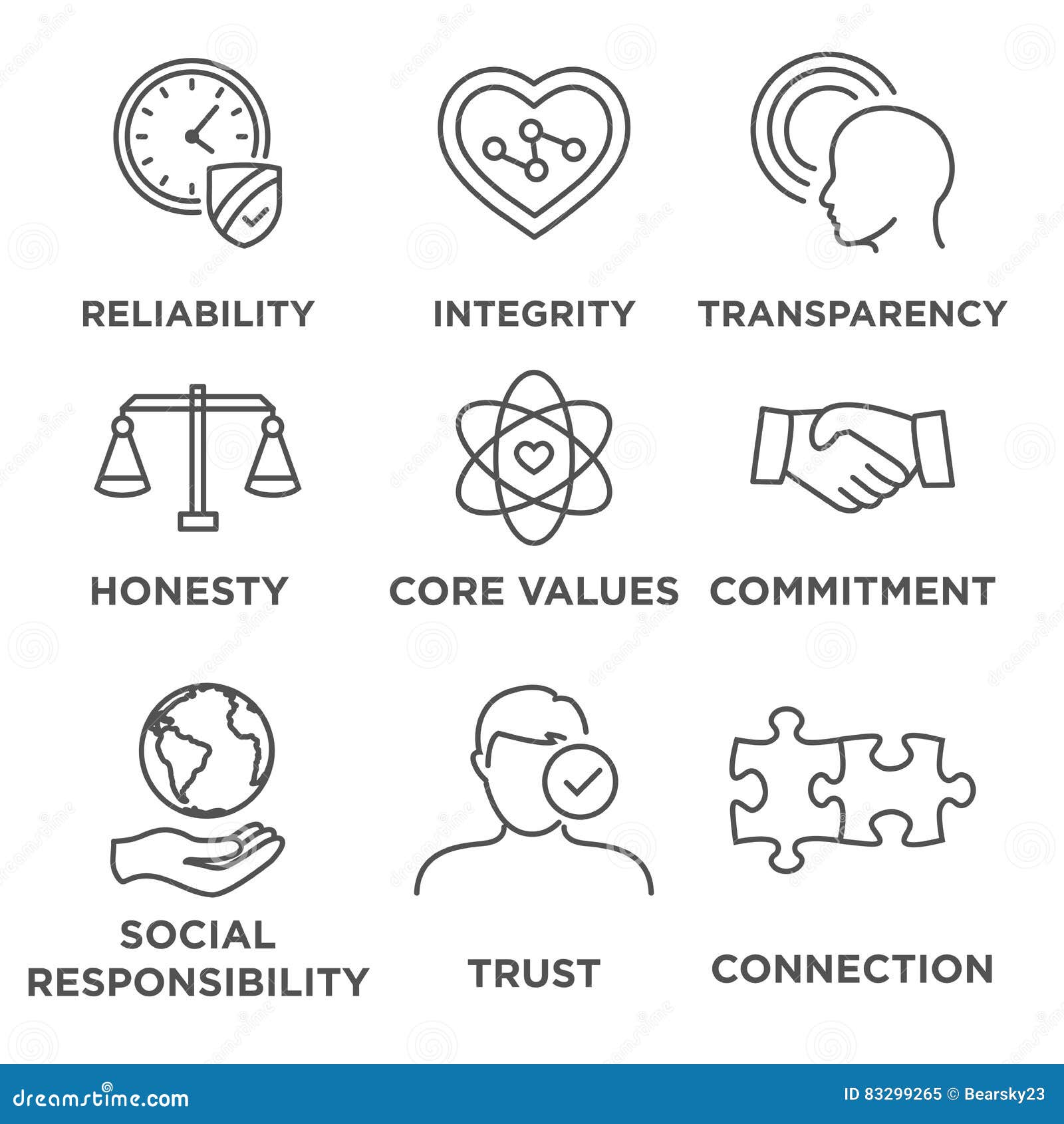 Business Ethics As Company Principles And Moral Honesty Set Outline ...