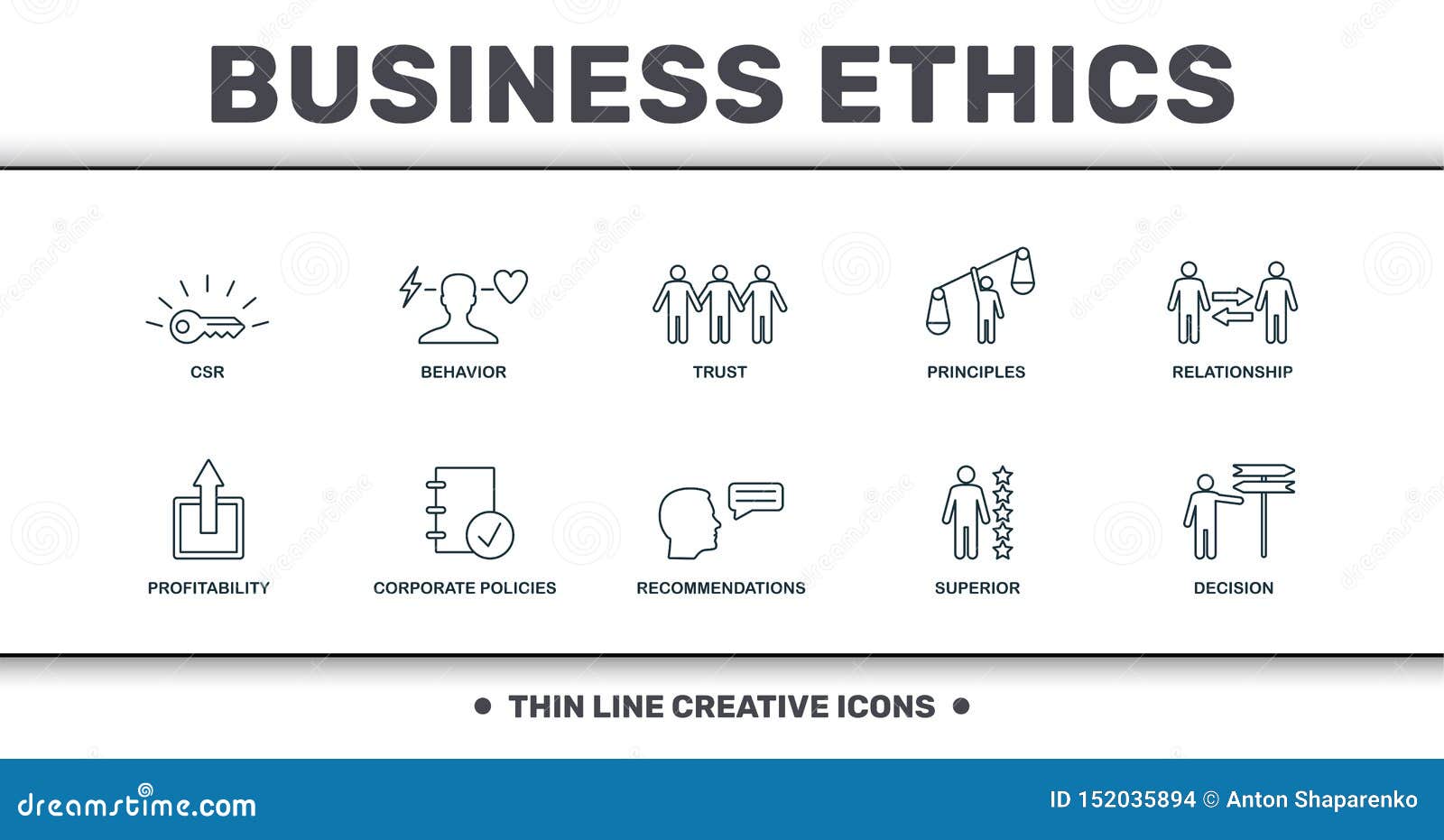 Business Ethics Icons Set Collection. Includes Creative Elements Such ...
