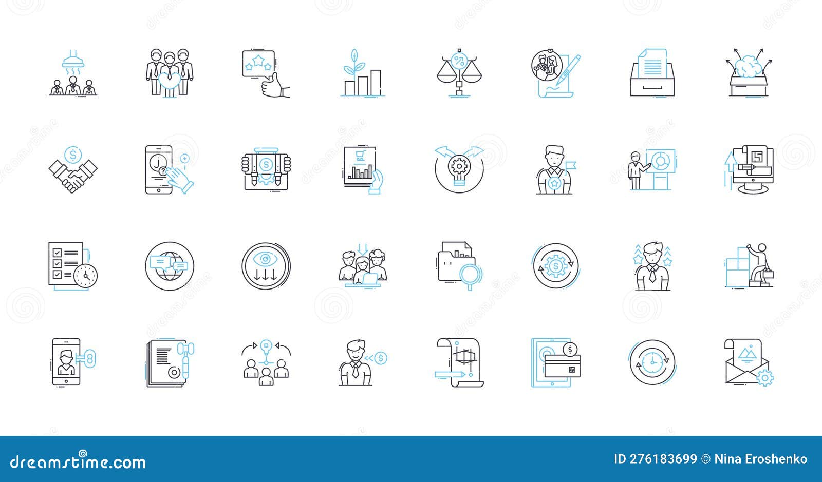 Business Ethics Linear Icons Set. Integrity, Accountability ...