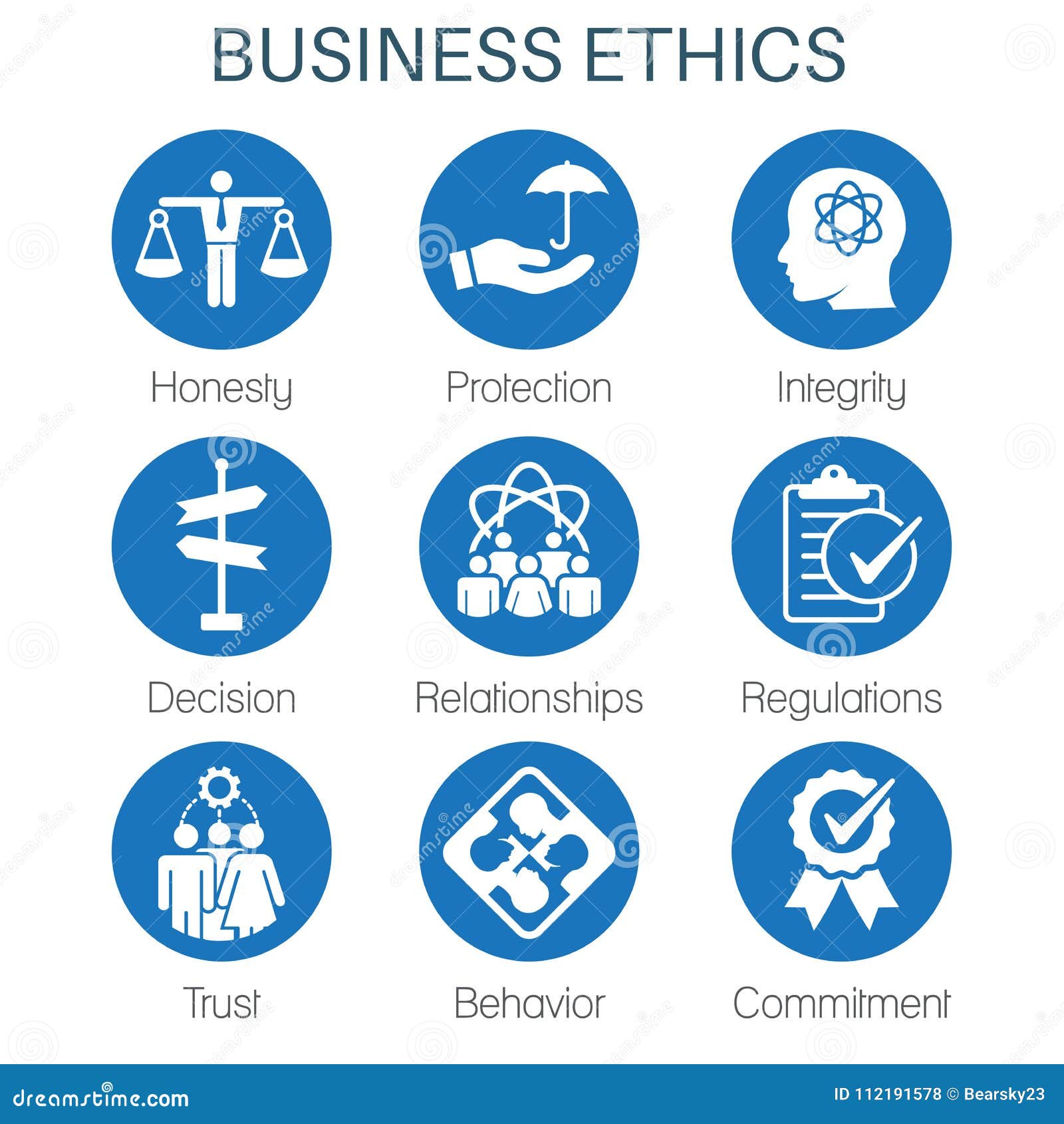 Honesty And Integrity Icons On White Background Cartoon Vector ...