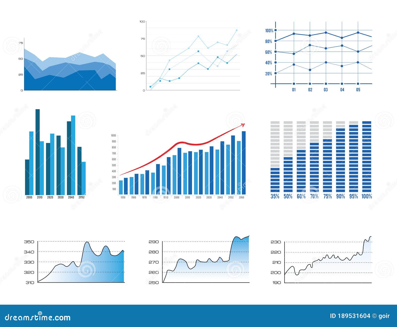 Business evolution graphs stock illustration. Illustration of frequency ...
