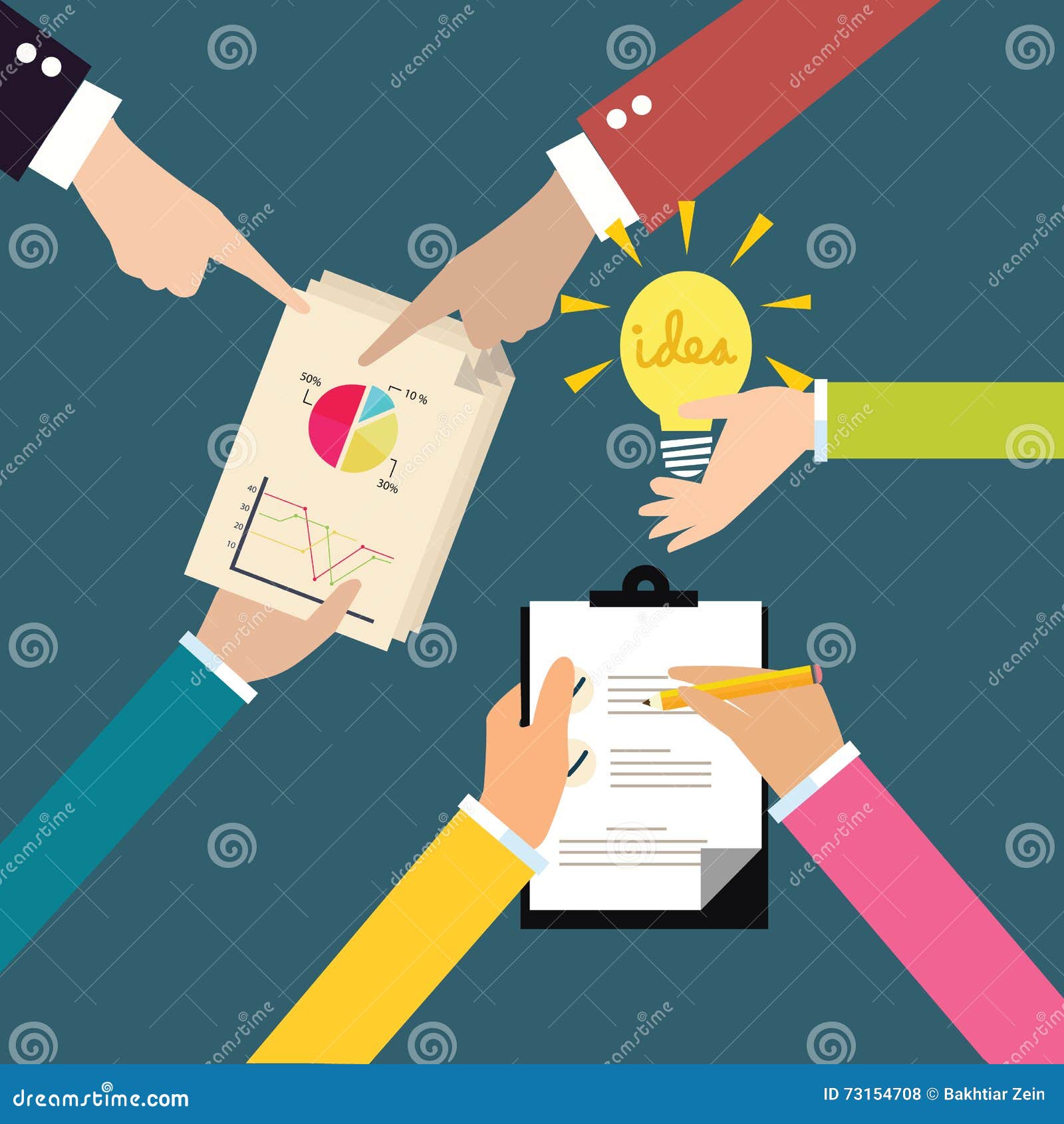 Business Exchange Ideas Brainstorm Hands on Table Making Notes Sharing ...