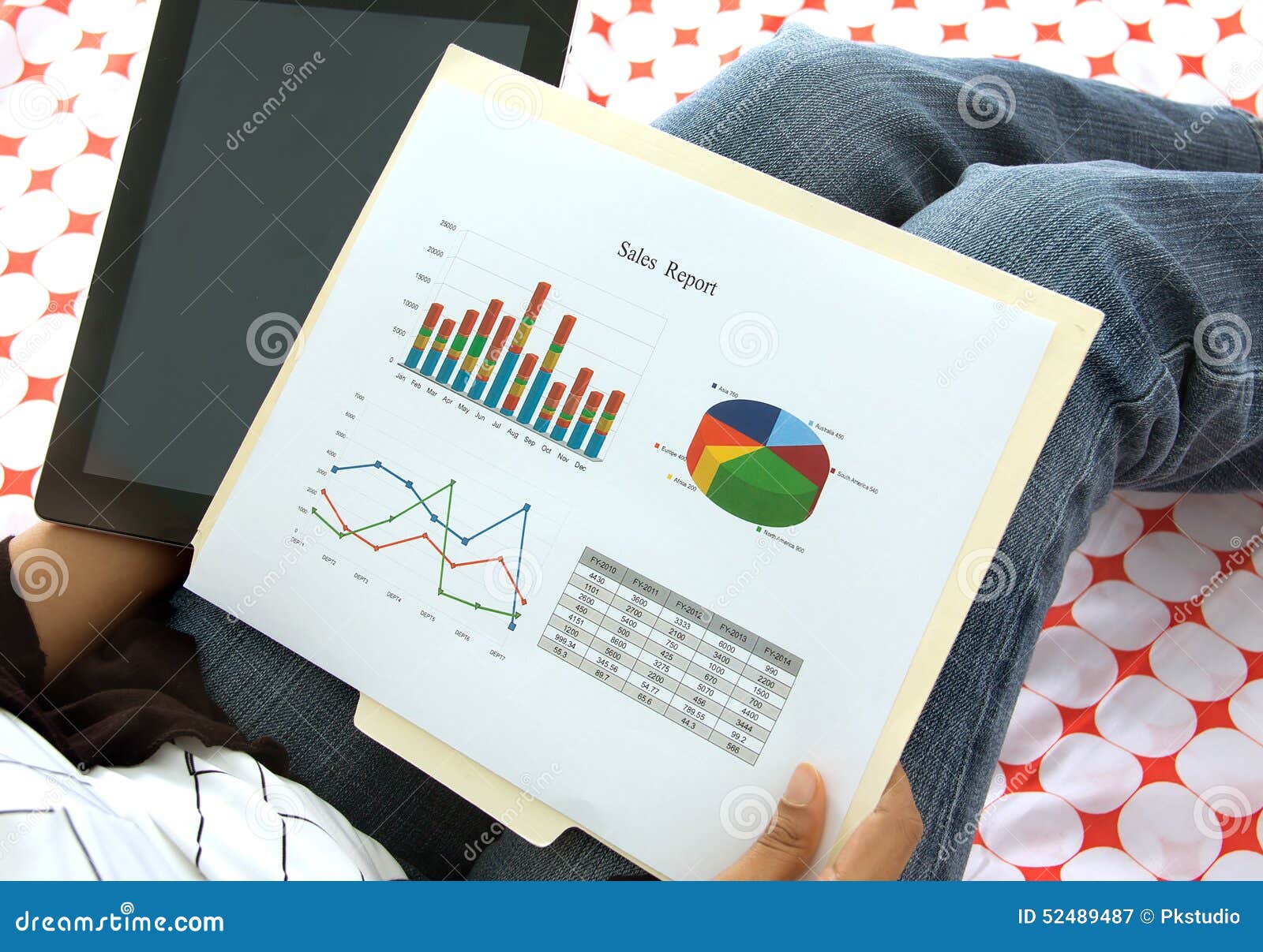 Business Executive Analyzing Corporate Data and Reports Stock Image ...