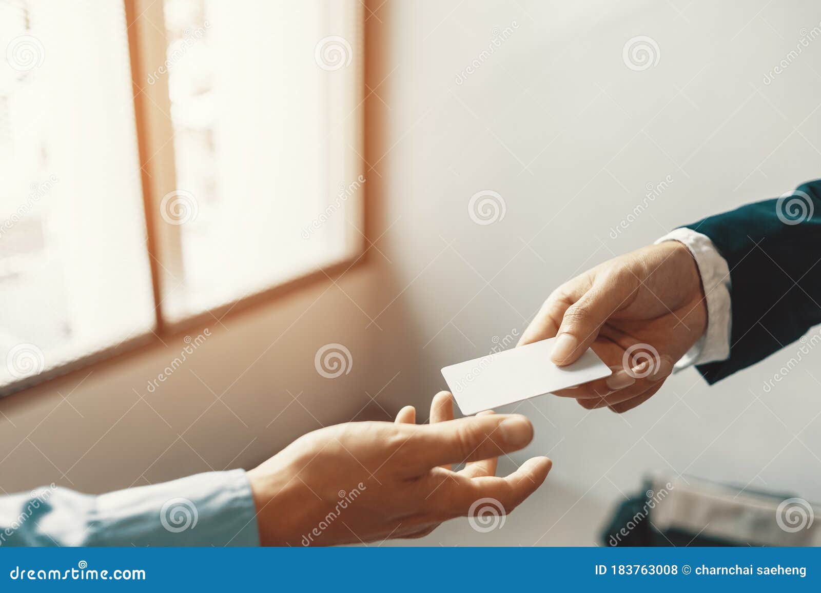 Business Executive Exchanging Business Card Stock Photo - Image of ...