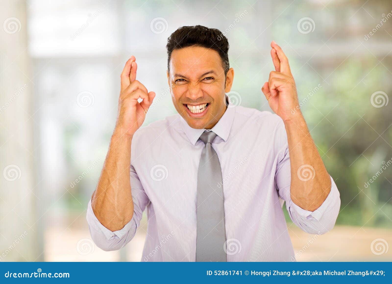 Business Executive Finger Crossed Stock Image - Image of office ...