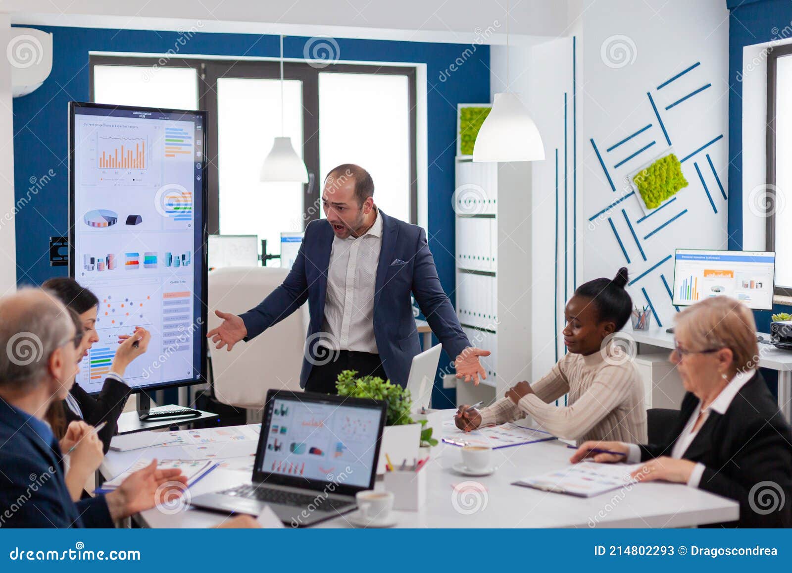 Business Executive Owner Criticizing Workers for Corporate Problem ...