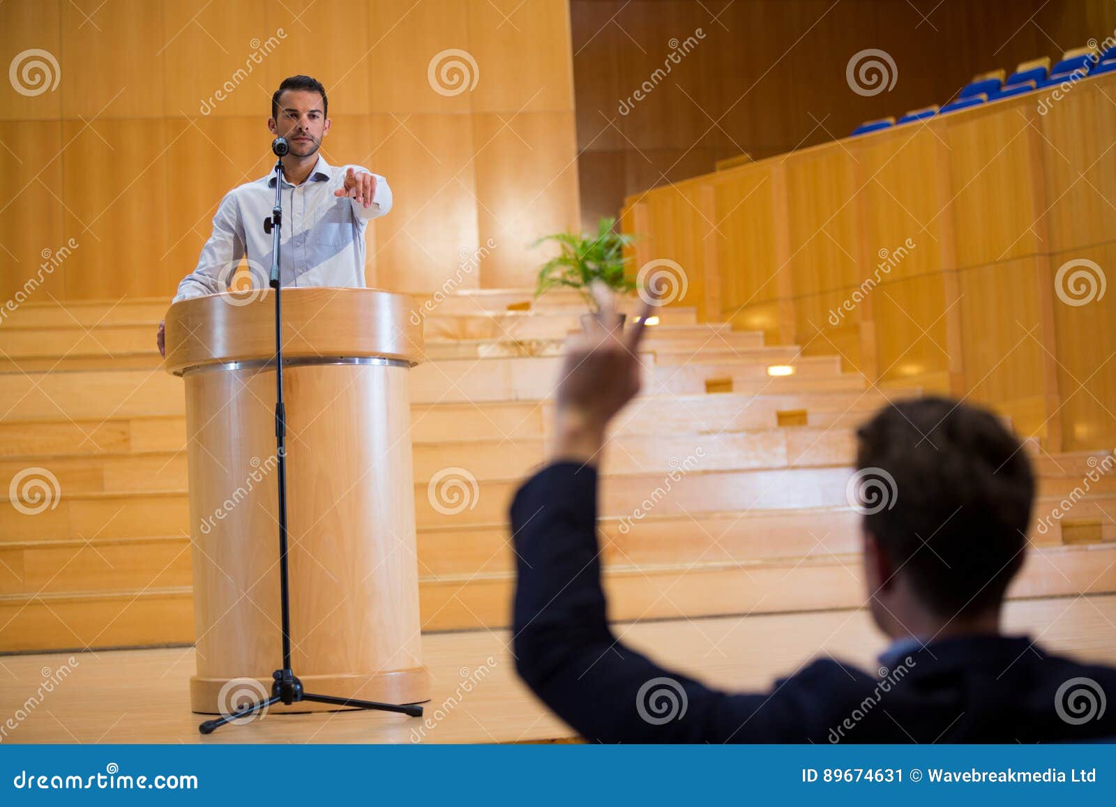 Business Executive Pointing Towards Audience Stock Image - Image of ...