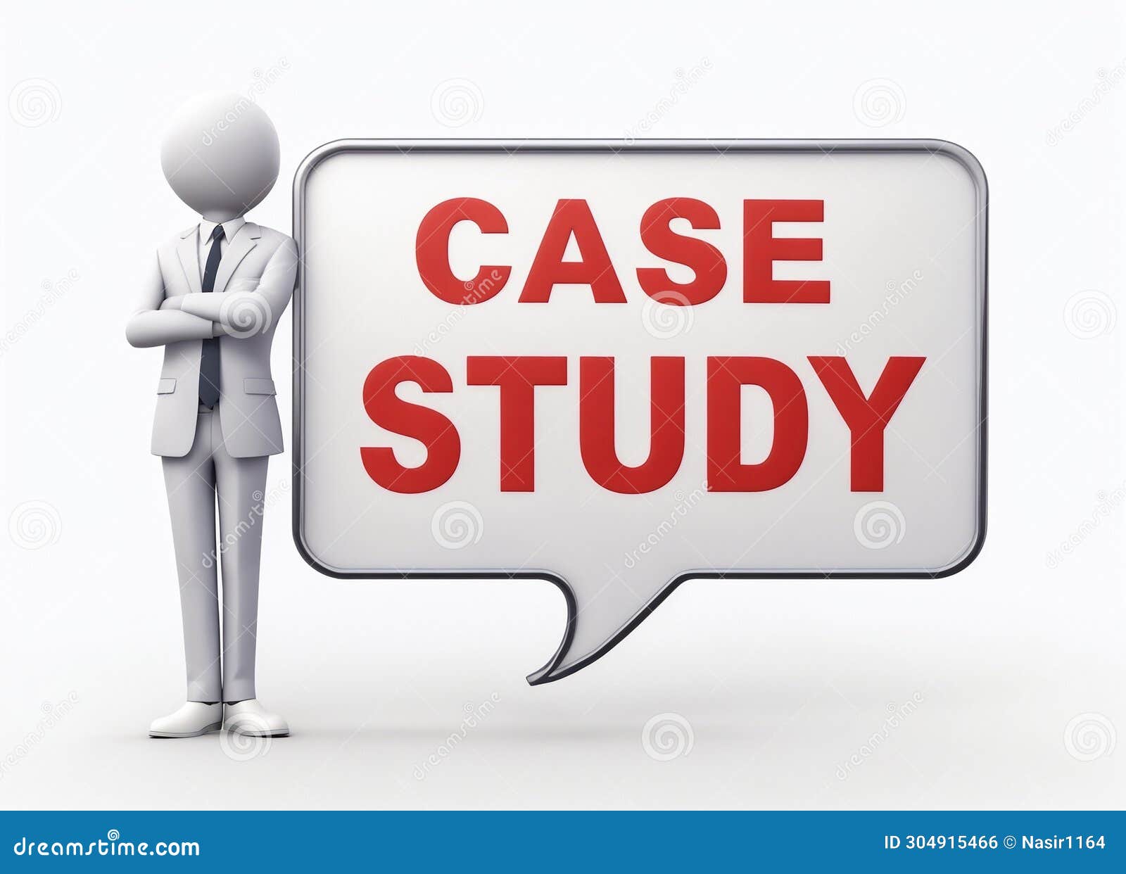 A Businessman with a Speech Bubble Symbol with Word Text CASE STUDY ...