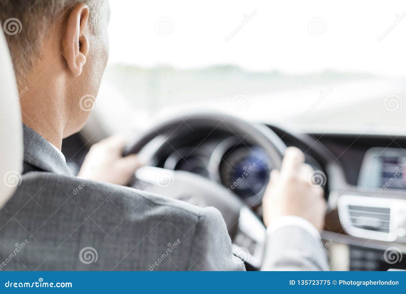 Business Executive in Suit Driving Car Stock Image - Image of trip ...
