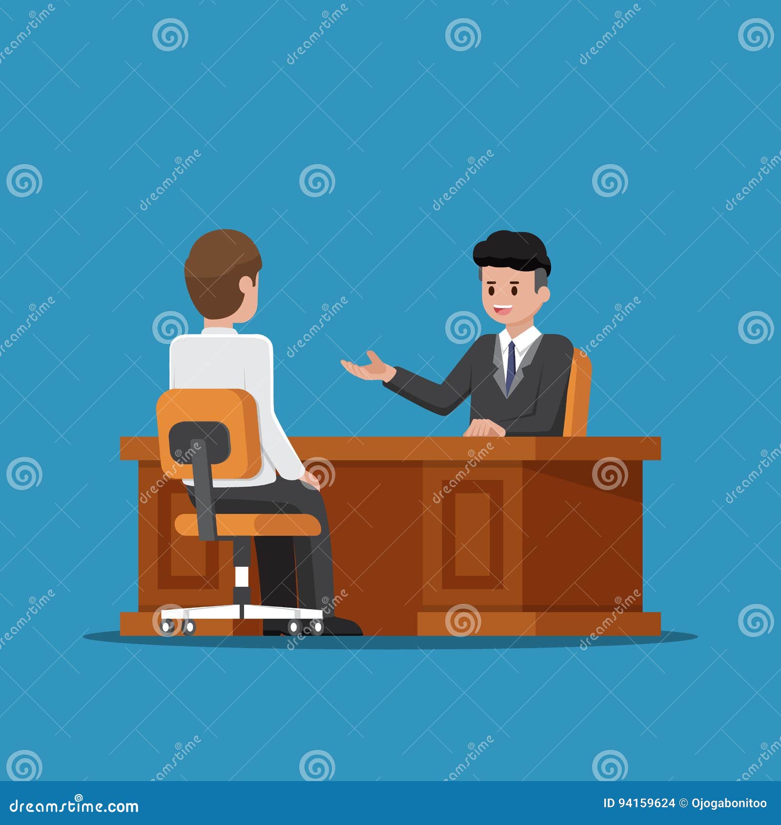 Business Executive Talking with Employee. Stock Vector - Illustration ...