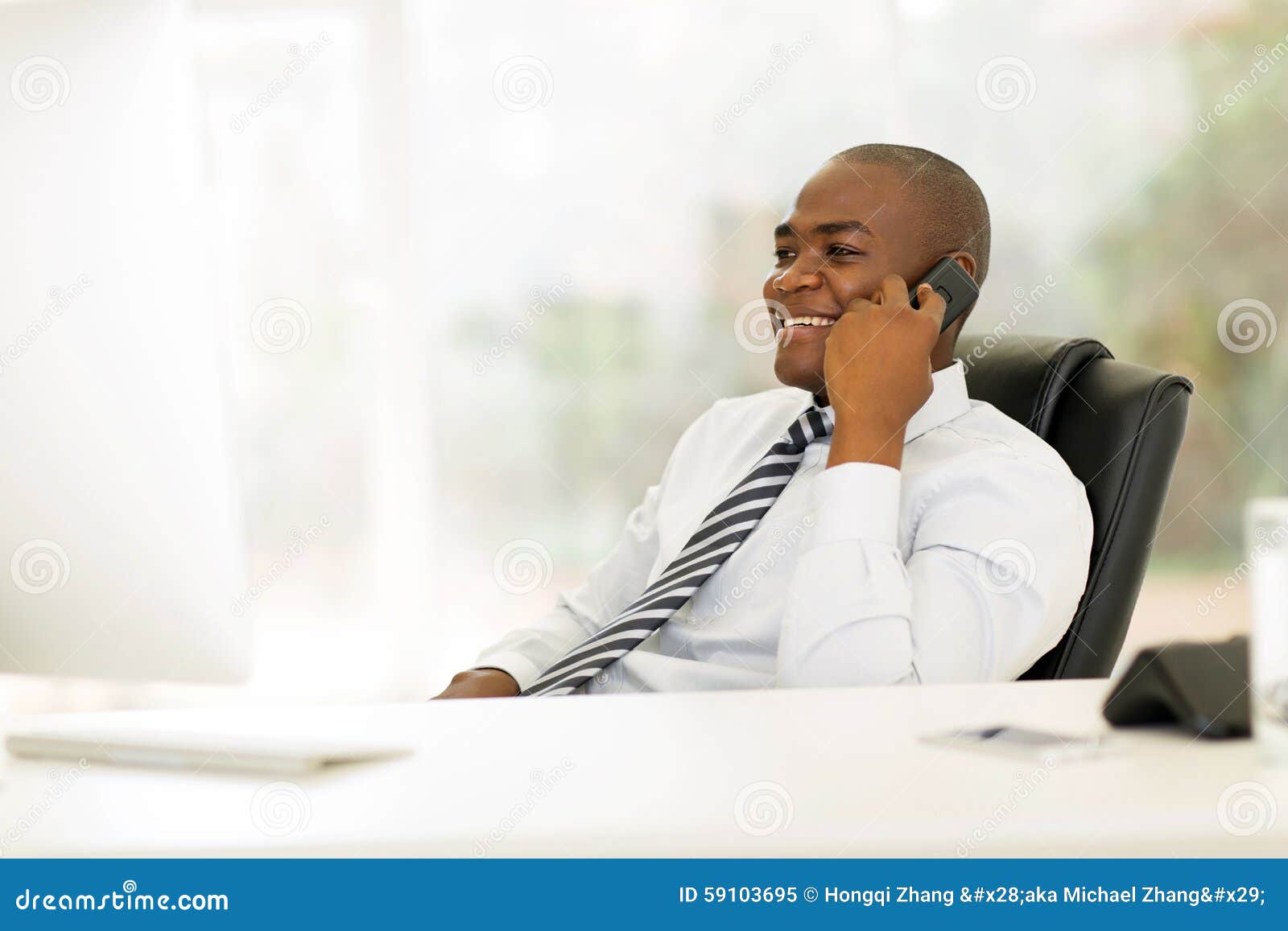 Business Executive Talking Landline Stock Image - Image of adult ...