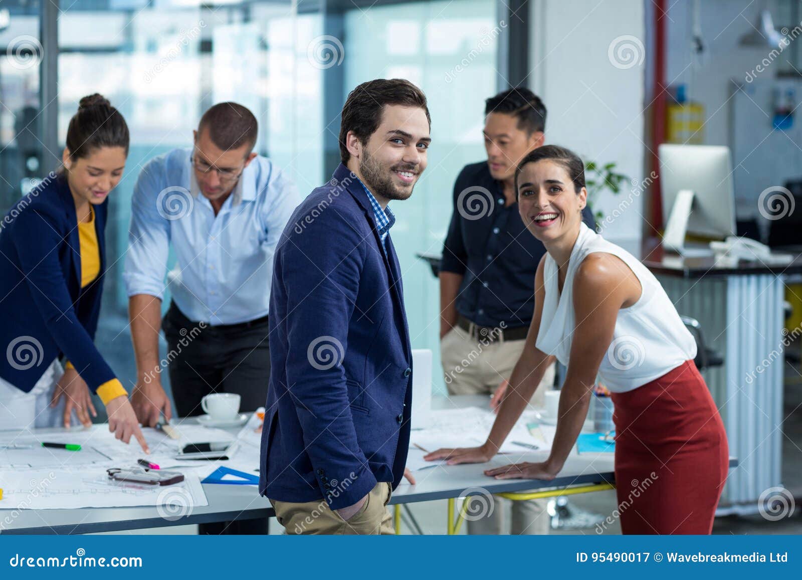 Business Executives Discussing during Meeting in Office Stock Image ...