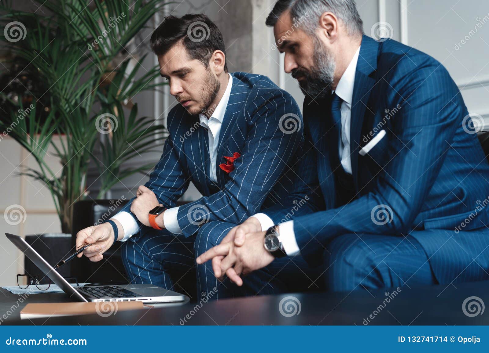 Business Executives Discussing Work, Developing Strategy for Online ...